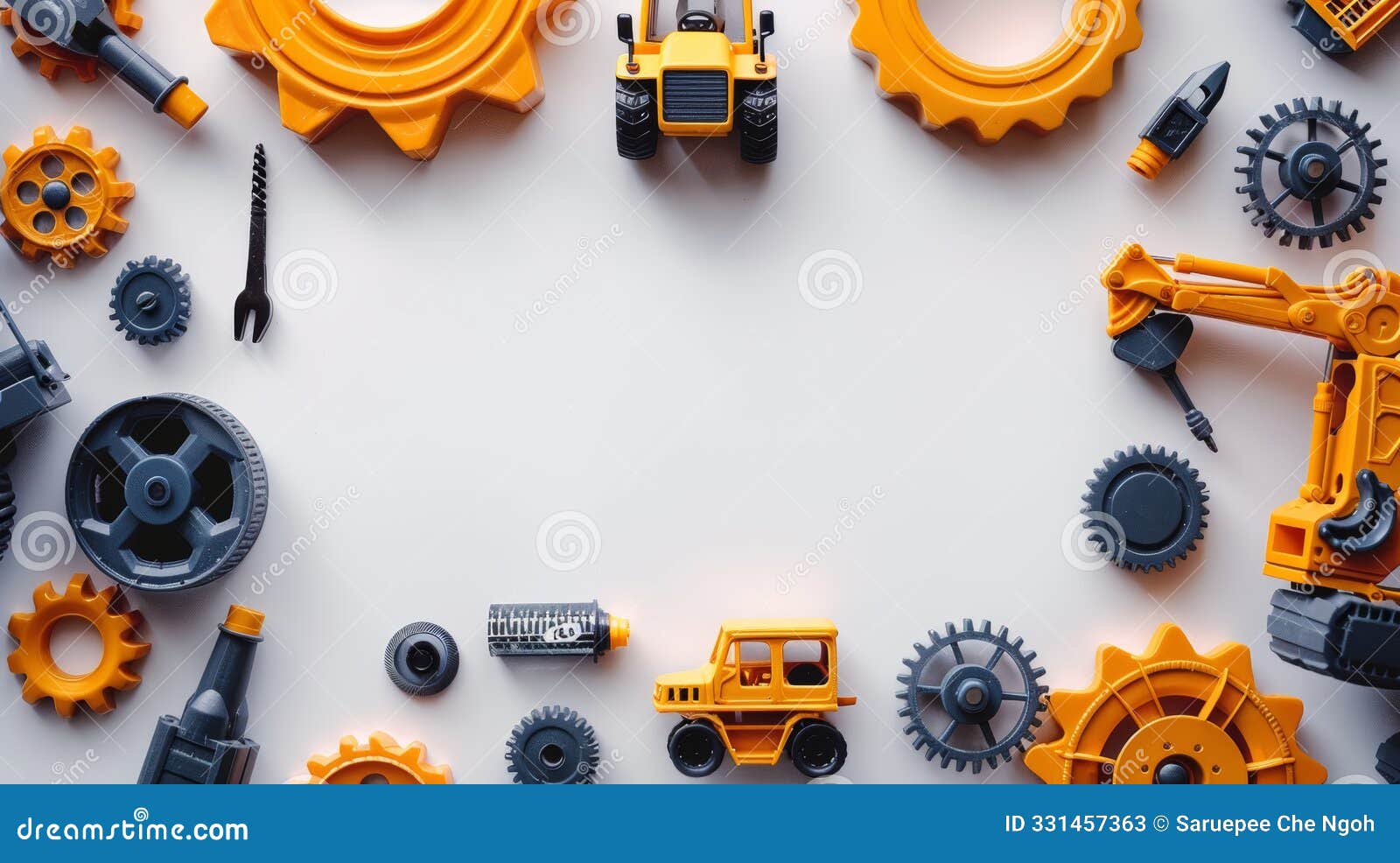 Labor Day Frame Border Background With Various Hand Tools On White ...