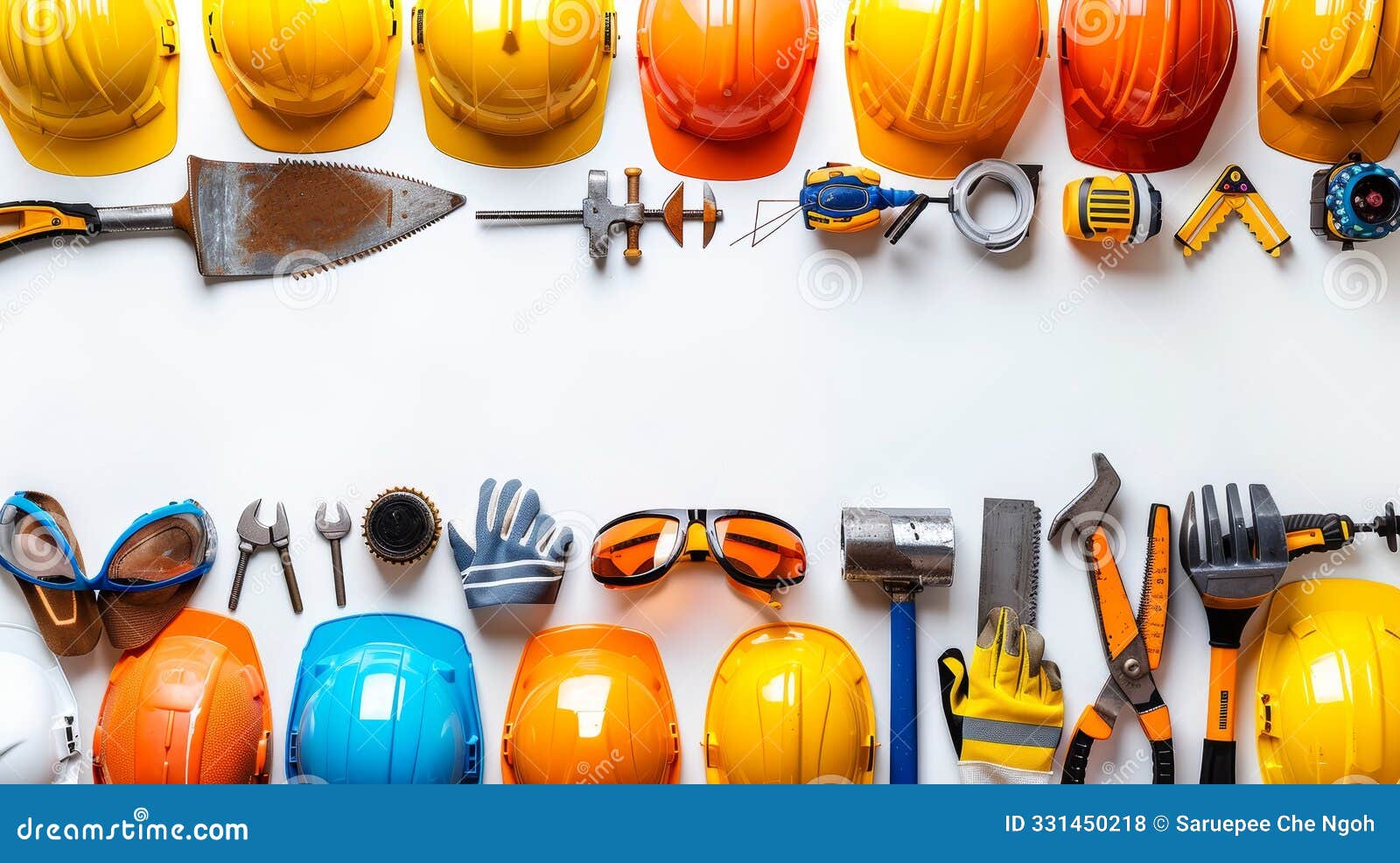 Labor Day Frame Border Background With Tools And Work Gloves For ...