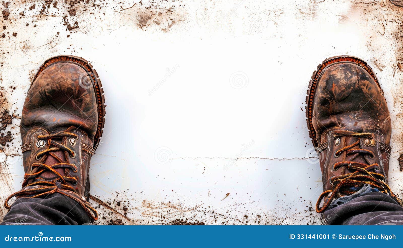 Labor Day Frame Border Background with Work Boots and Muddy Footprints ...