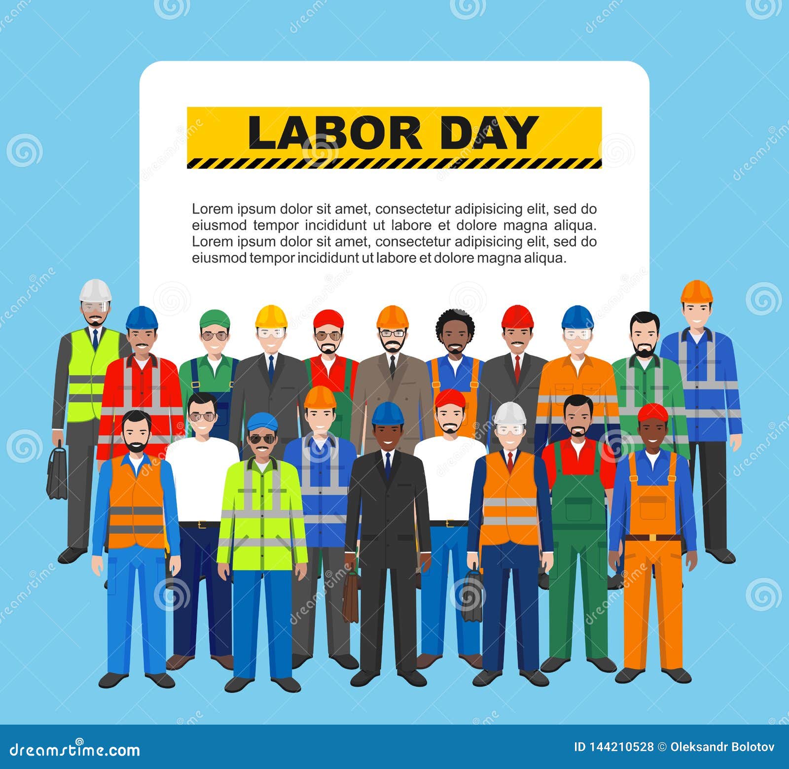 Labor Day. Group of Worker, Builder and Engineer Standing Together on ...