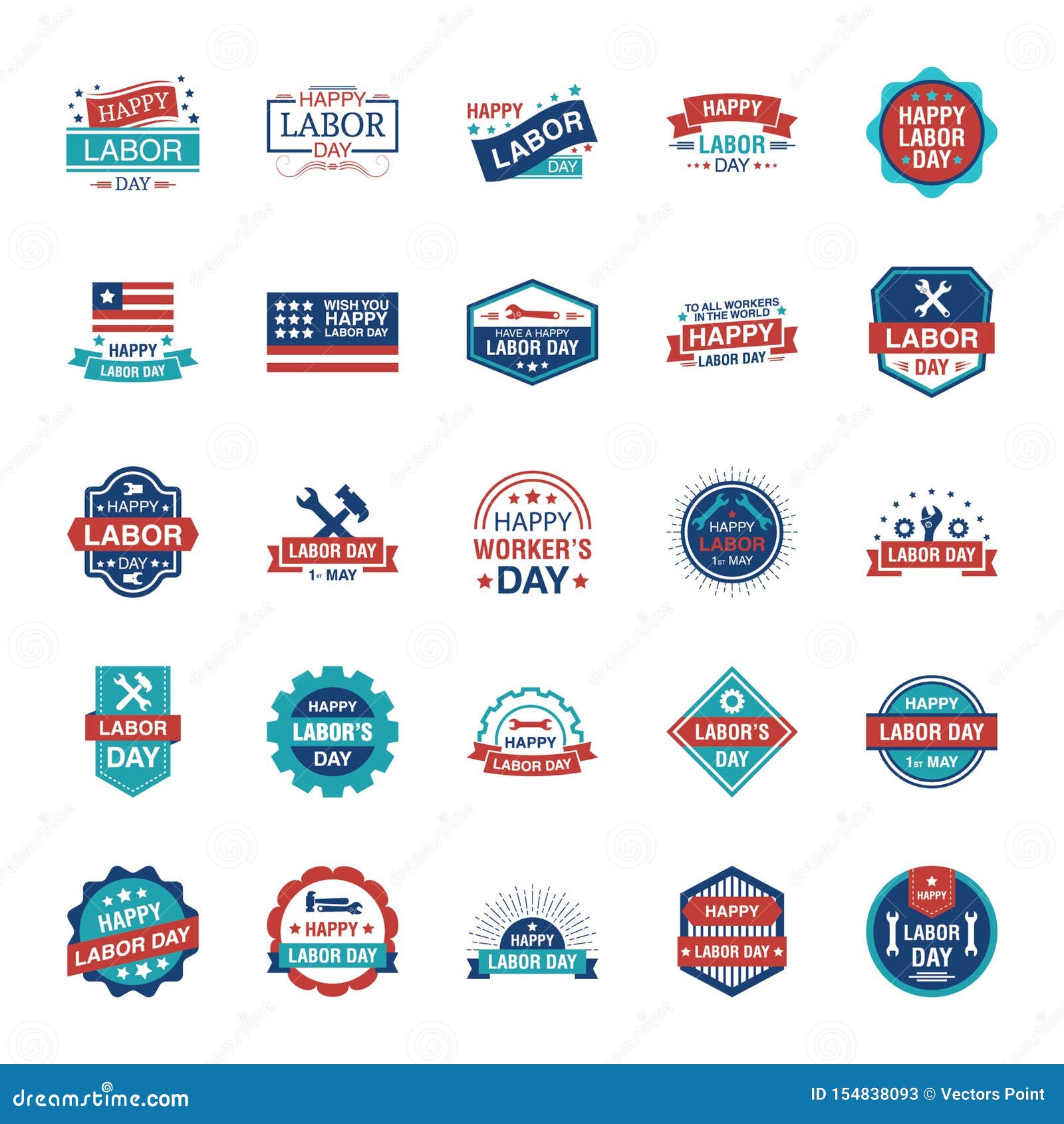 Labor Day Labels Pack stock vector. Illustration of brand - 154838093