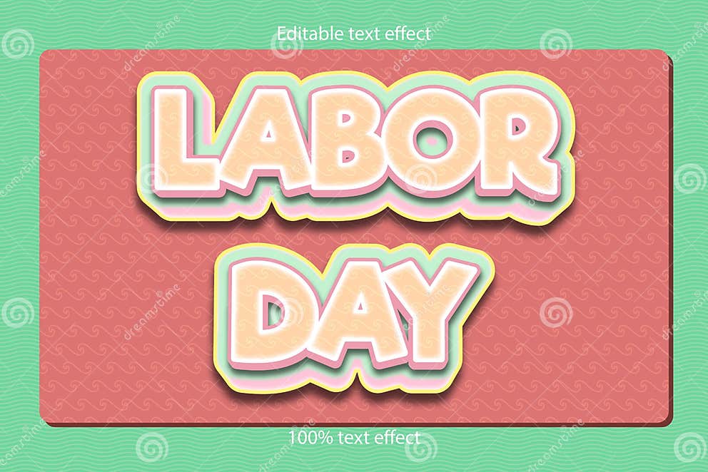 Labor Day with Shadow Text and Beautiful Background Text Effect Stock ...