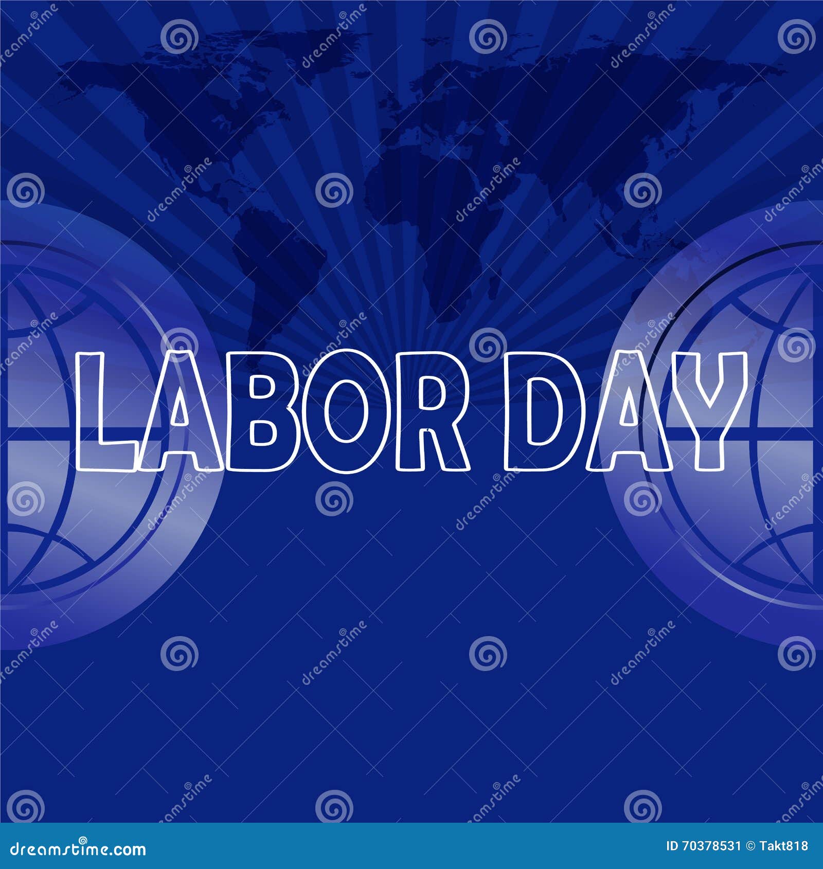 Labor Day Text on Map Background Stock Vector - Illustration of labour ...