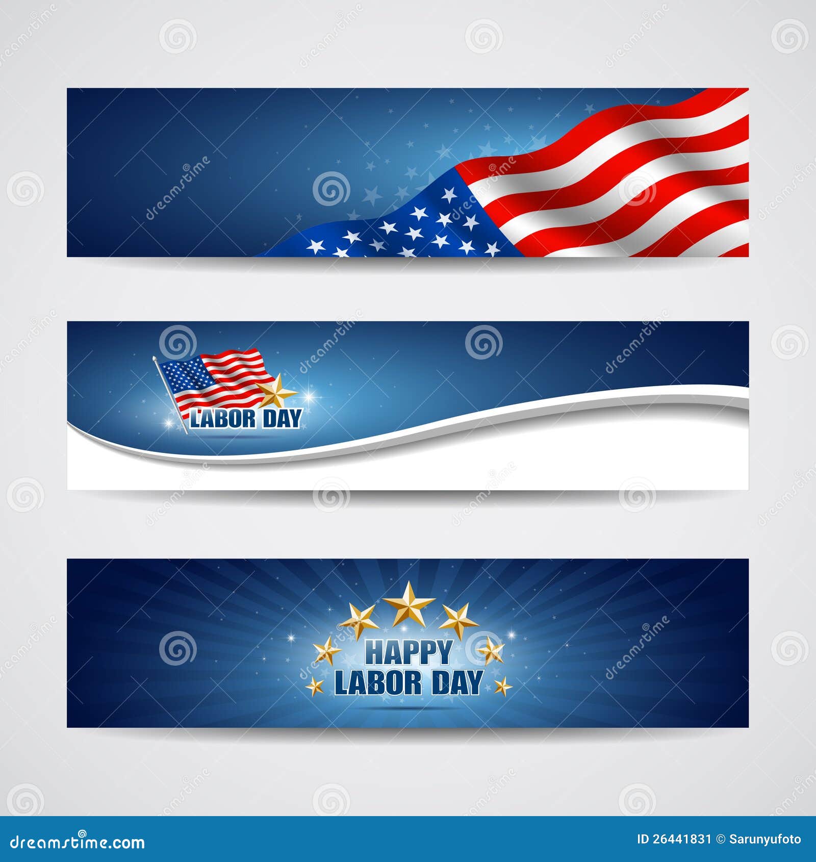 Labor Day USA Banner Design Stock Illustration - Illustration of ...