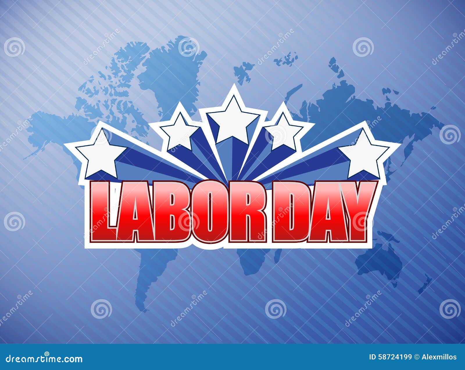 Labor Day World Map Sign Illustration Stock Illustration - Illustration ...
