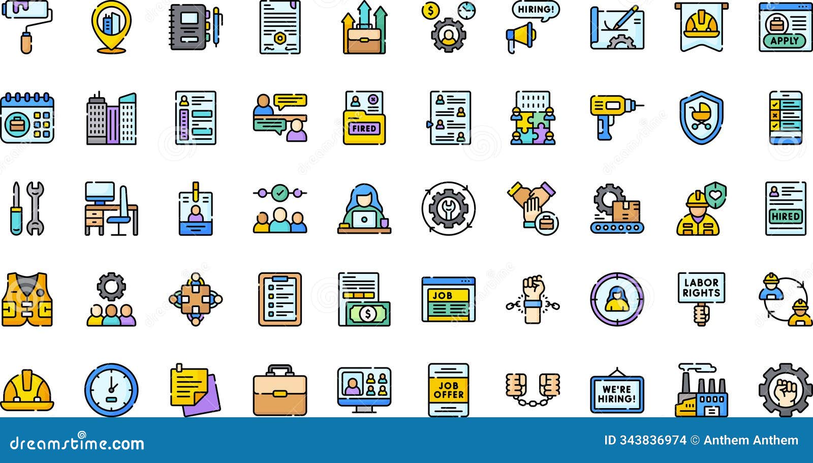 Labor and Employment Icons High-Quality Vector Icons Collection with ...