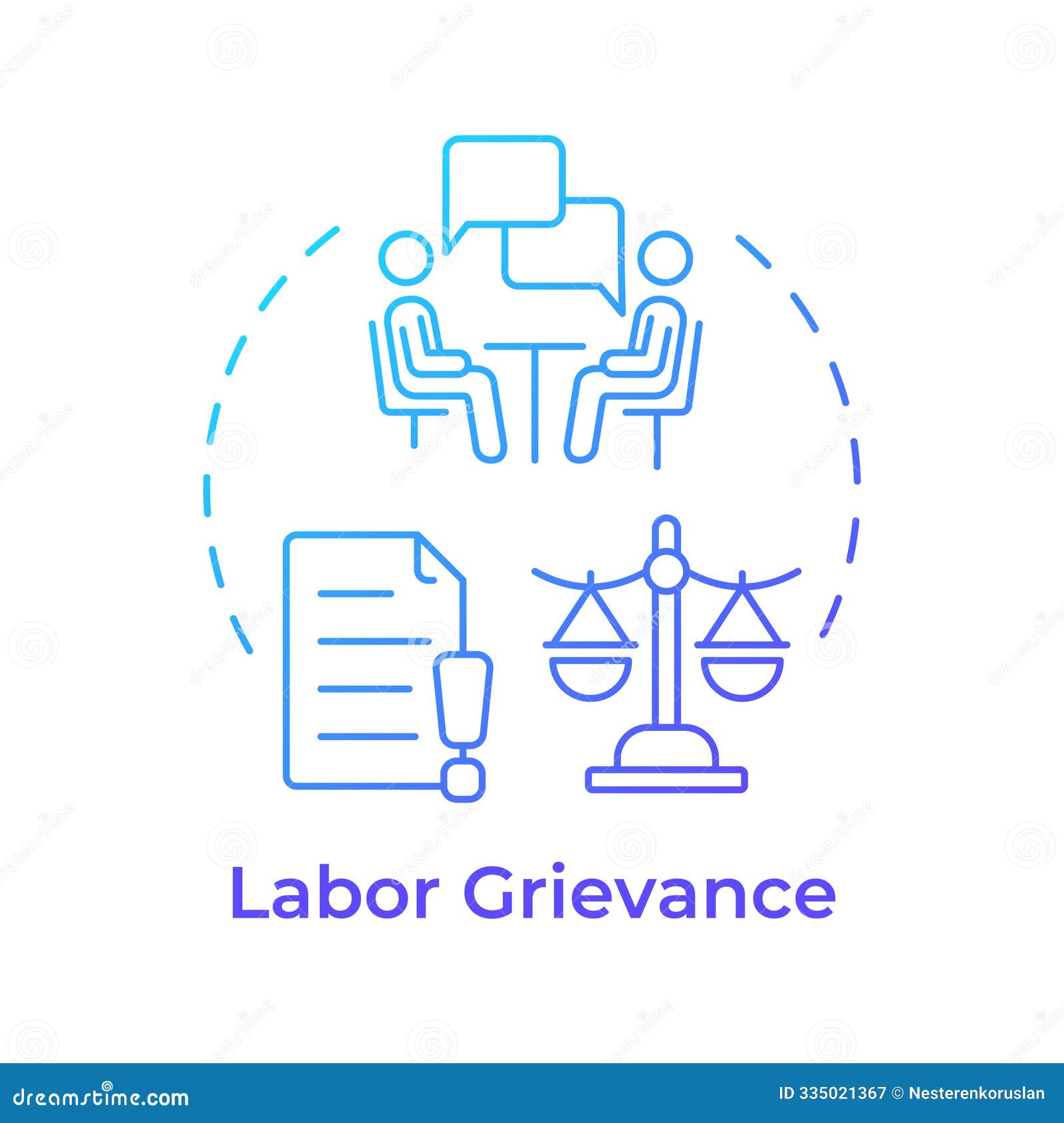 Labor Grievance Blue Gradient Concept Icon Stock Vector - Illustration ...