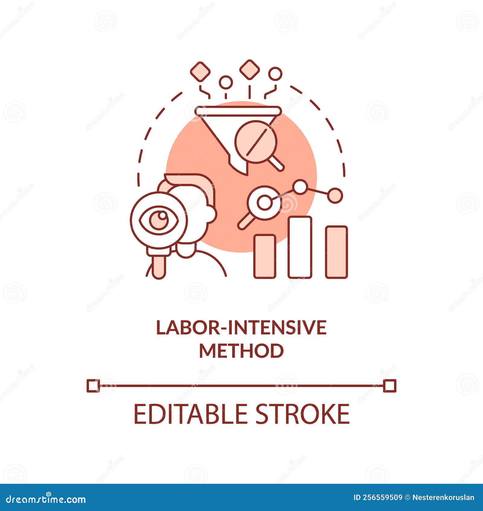 Labor Intensive Method Orange Concept Icon Stock Illustration ...