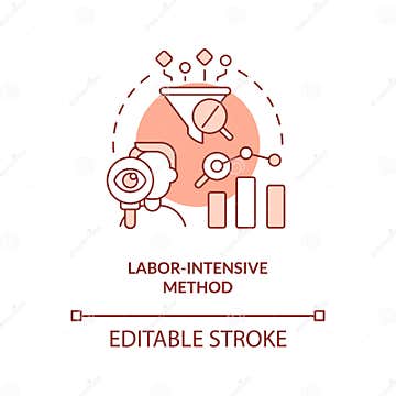Labor Intensive Method Orange Concept Icon Stock Illustration ...