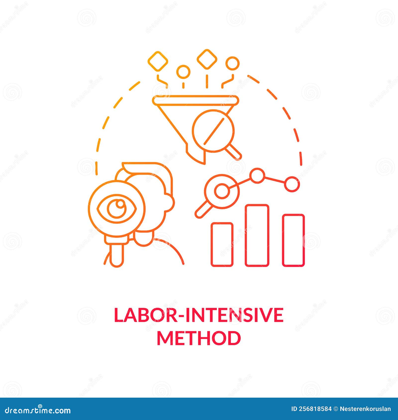 Labor Intensive Method Red Gradient Concept Icon Stock Vector ...