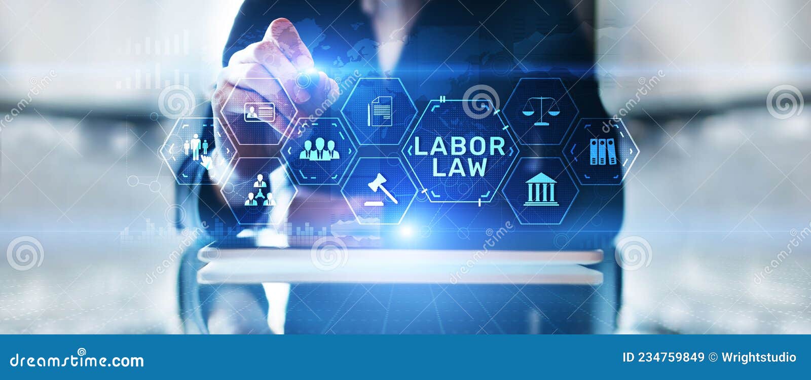Labor Law Worker Rights Protection Concept on Digital Screen Stock ...