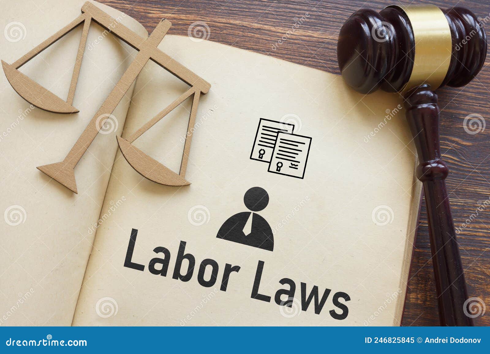 Labor Laws is Shown Using the Text Stock Image - Image of gavel, lawyer ...