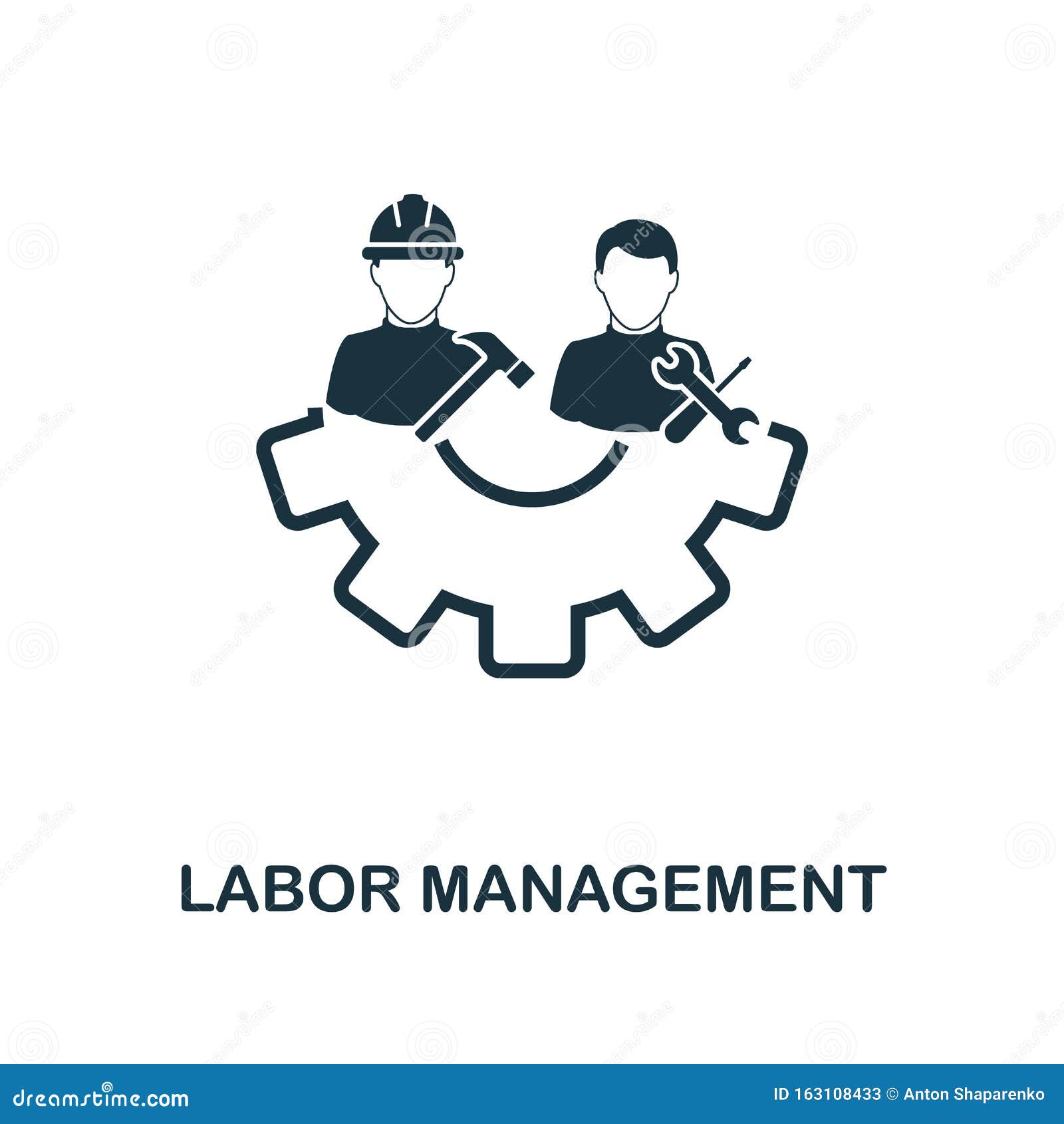 Labor Management Icon Outline Style. Thin Line Creative Labor ...