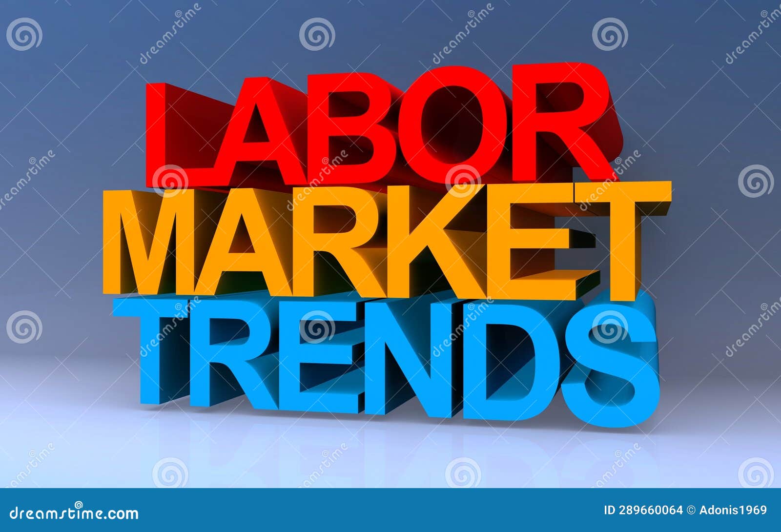 Labor Market Trends on Blue Stock Illustration - Illustration of ...