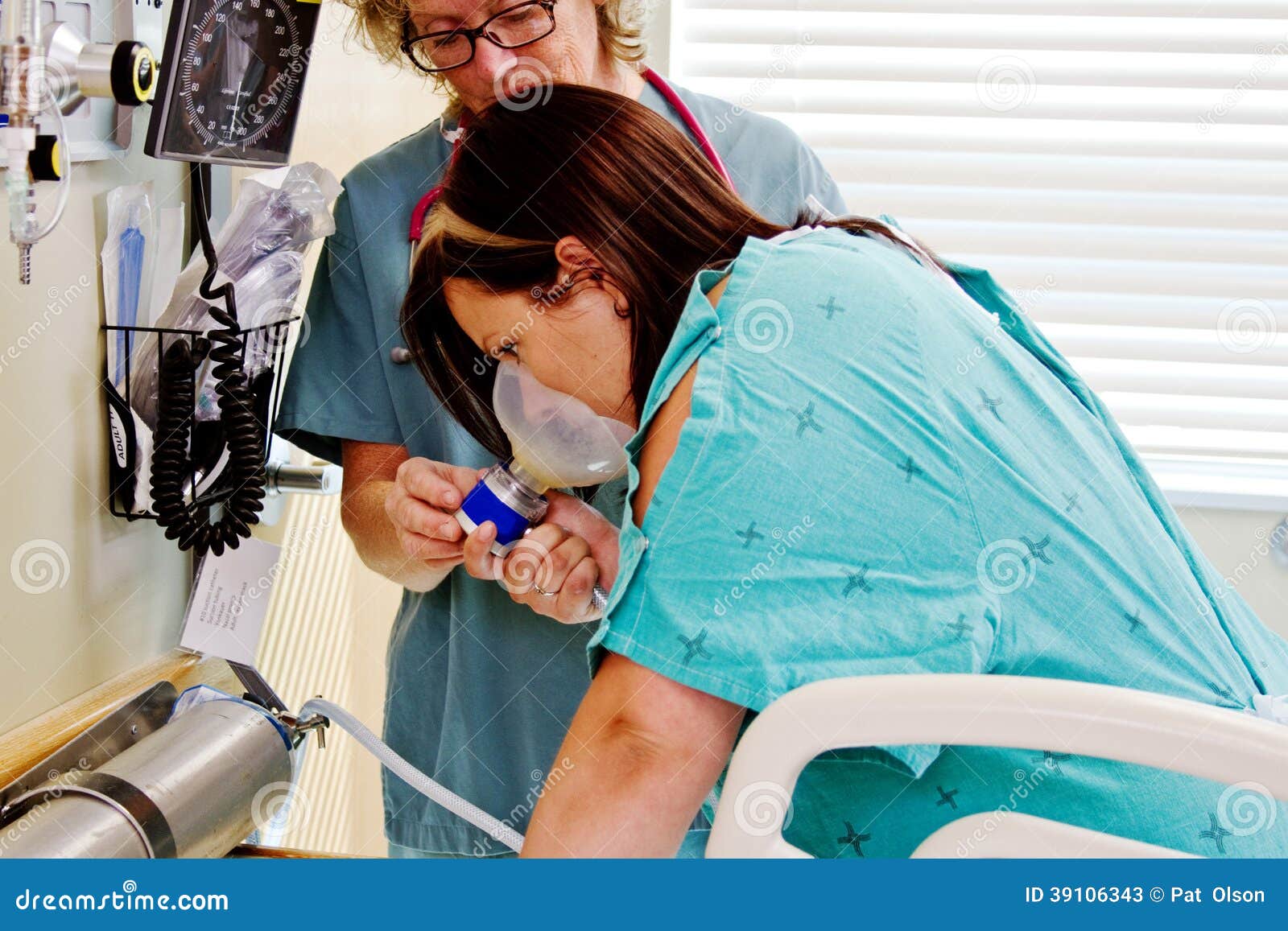 Labor Patient Receiving Medication for Pain Stock Image - Image of ...