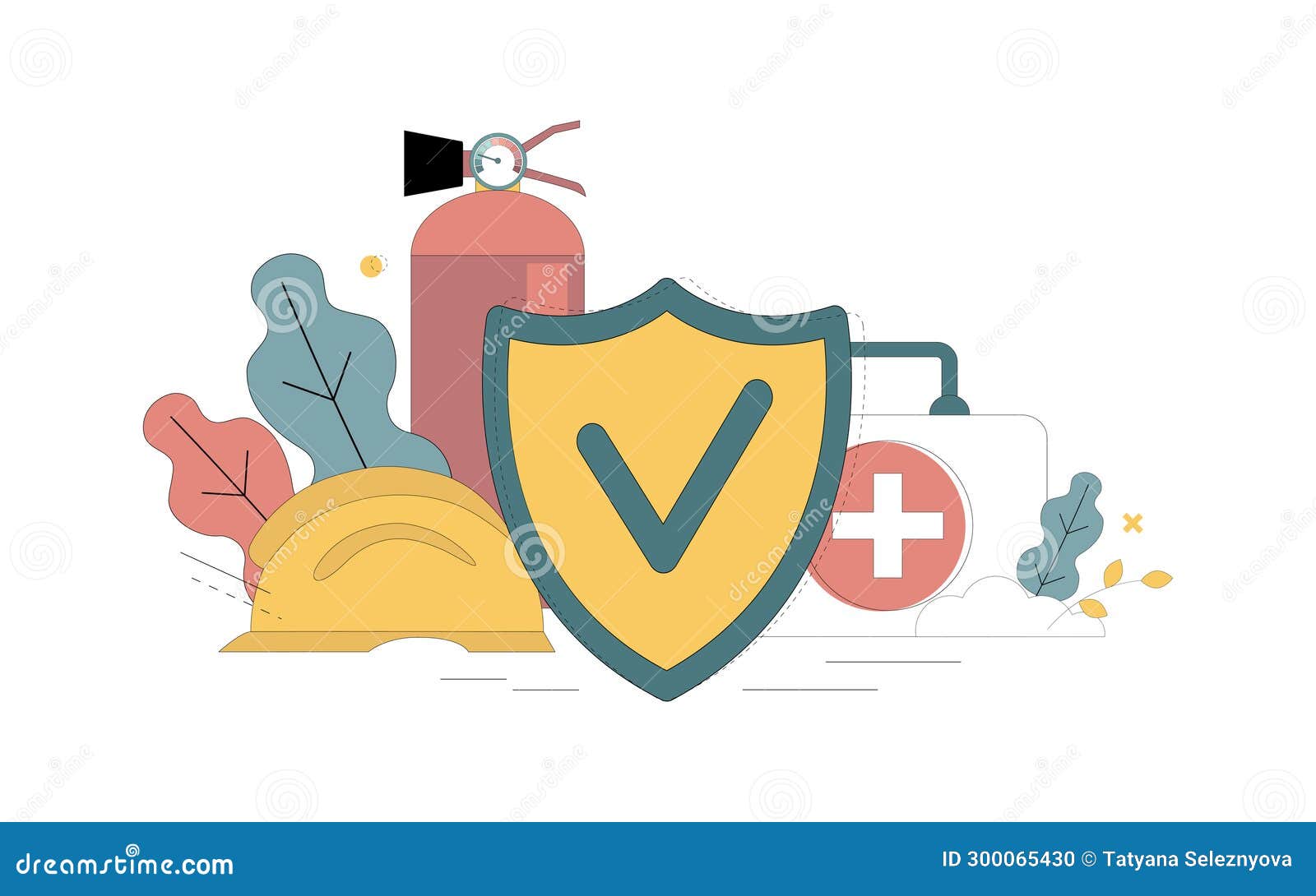 Labor Protection. Protecting Worker Safety. Vector Illustration Stock ...