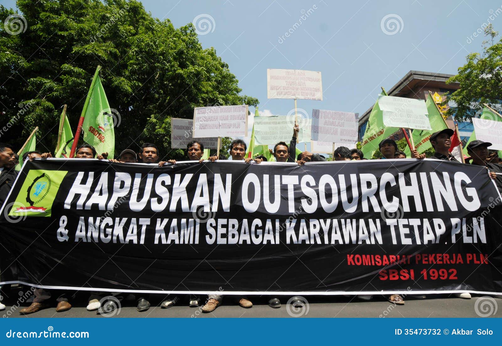 Labor protest editorial photography. Image of asia, worker - 35473732