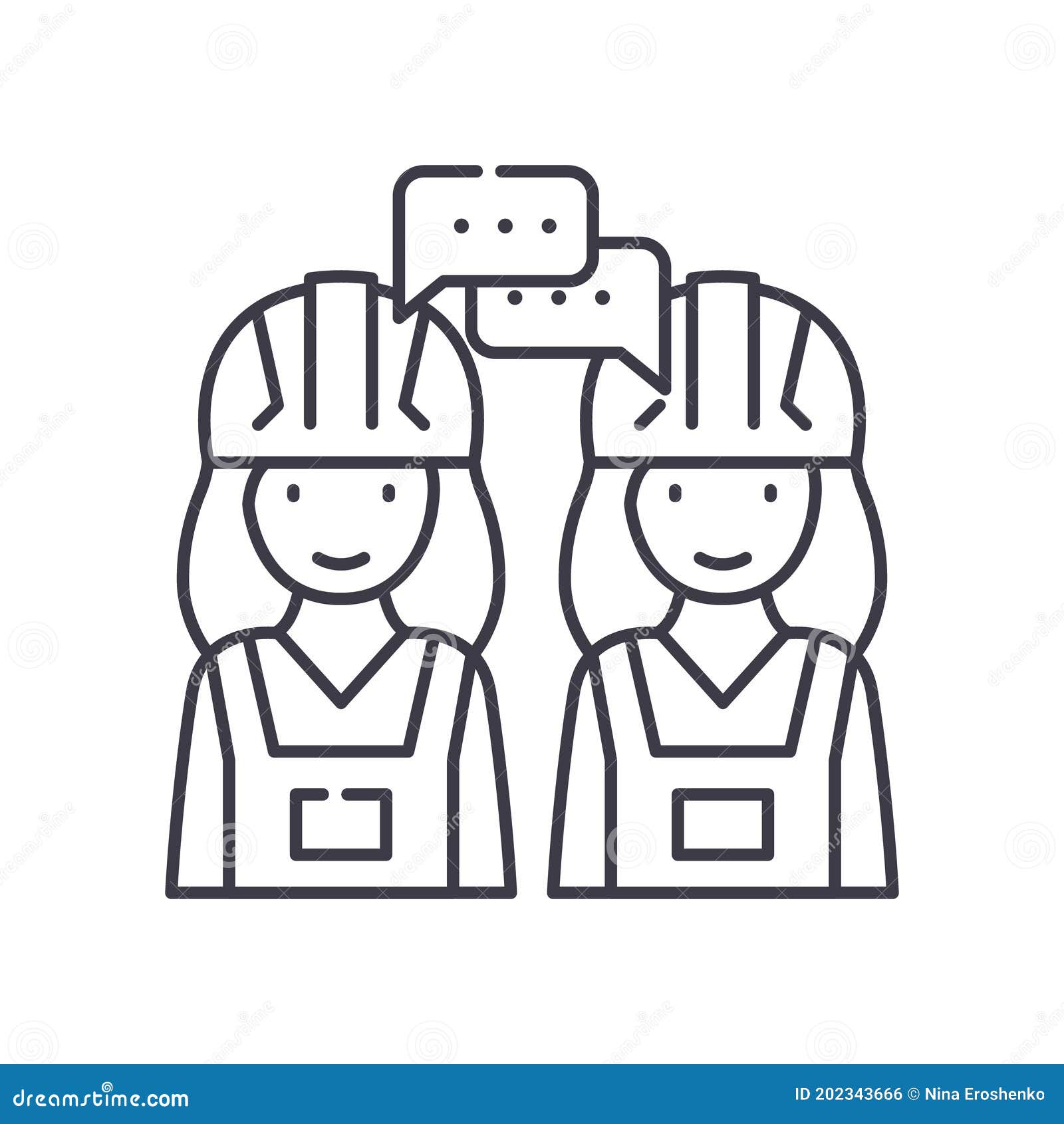 Labor Relation Icon, Linear Isolated Illustration, Thin Line Vector ...