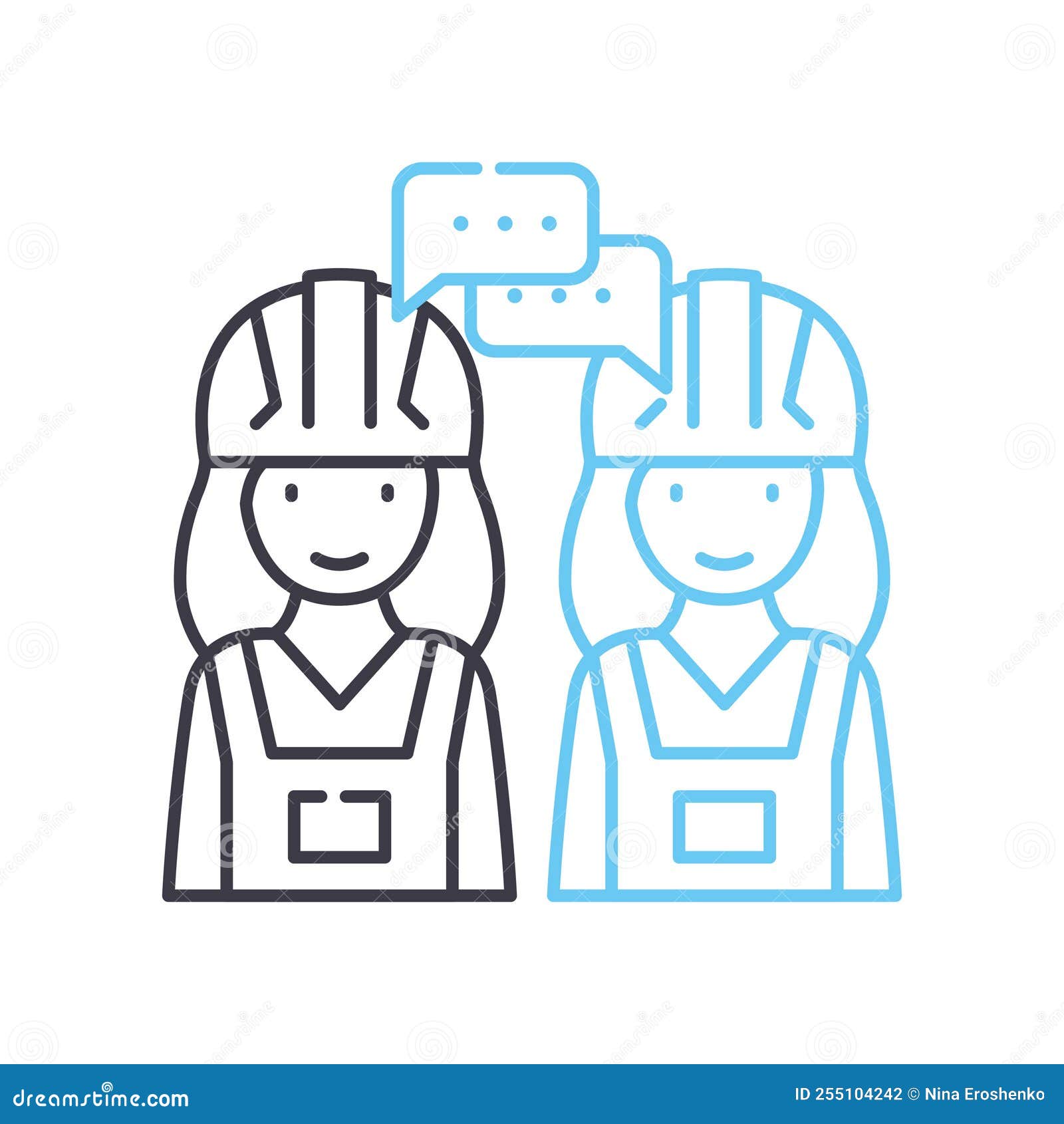 Labor Relation Line Icon, Outline Symbol, Vector Illustration, Concept ...