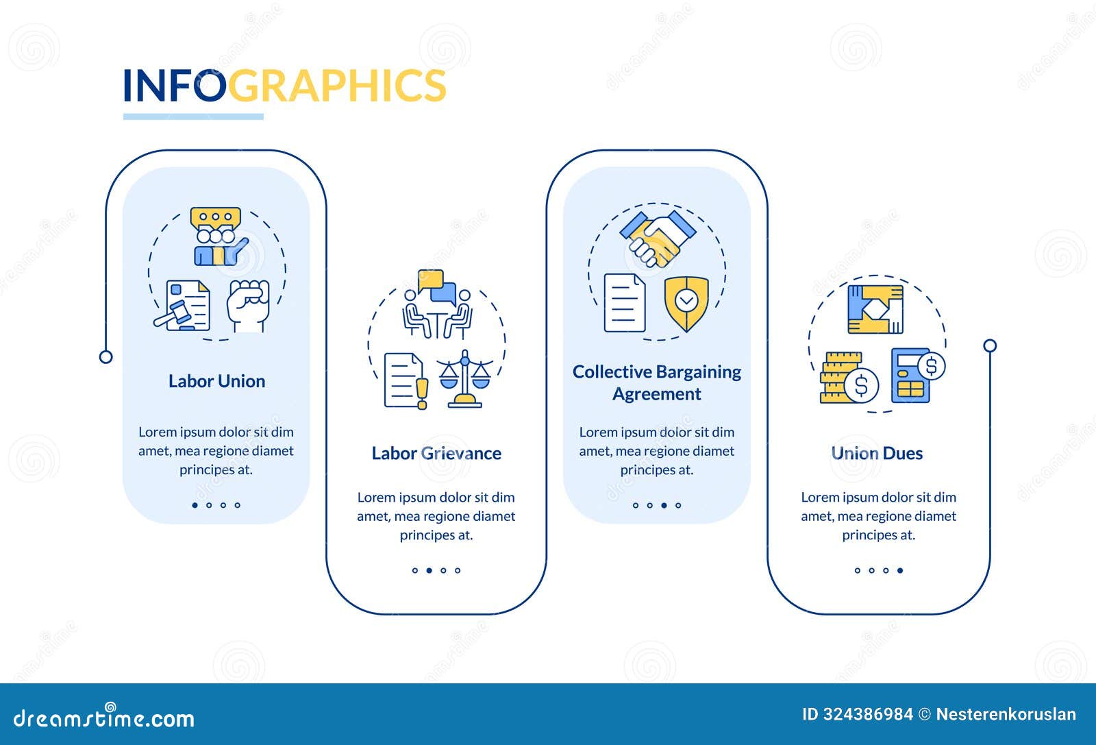 Labor Relations Concepts Rectangle Infographic Template Stock Vector ...