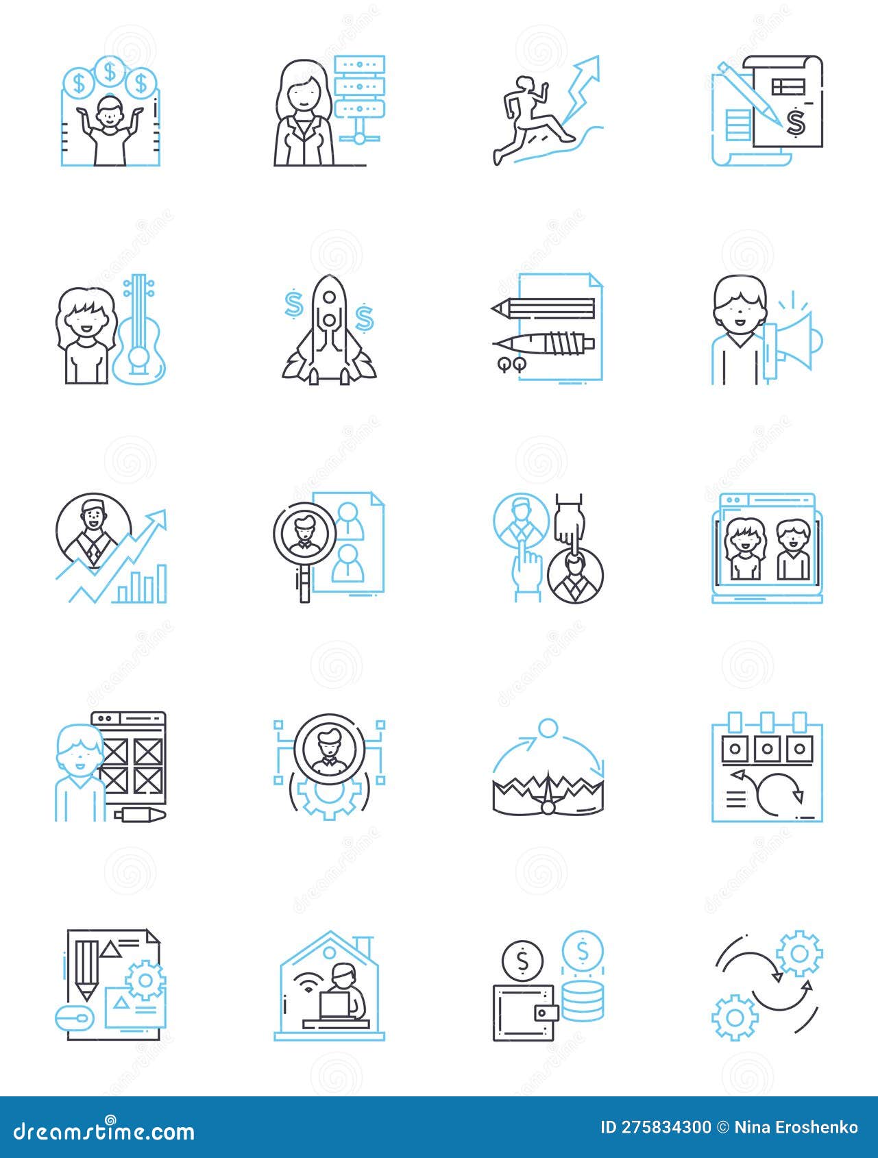 Labor Relations Linear Icons Set. Unionization, Collective Bargaining ...