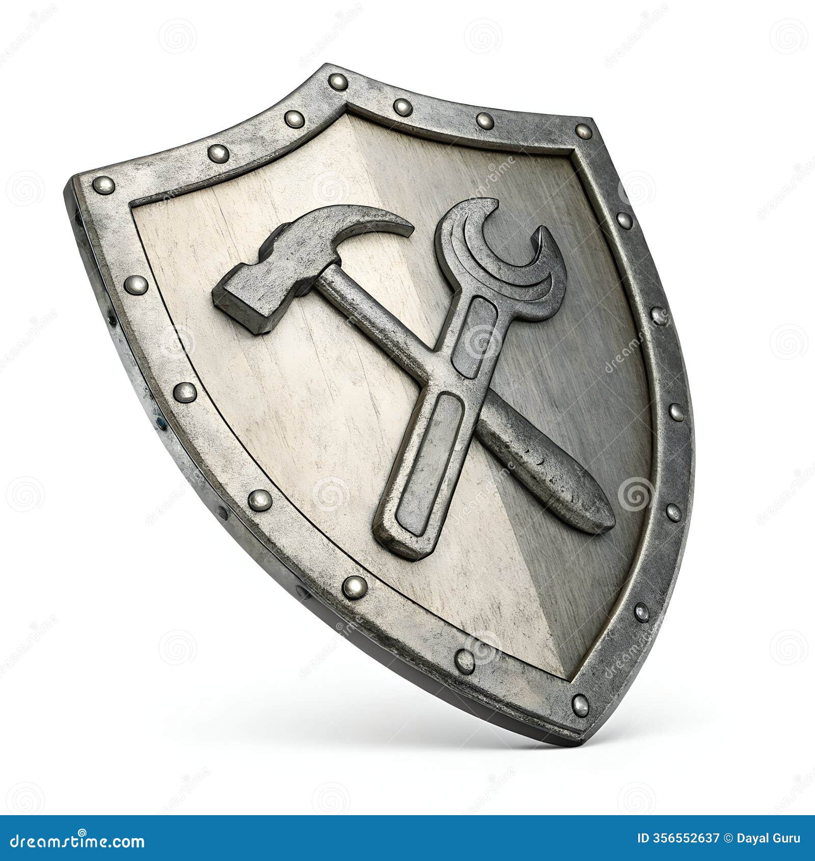 Labor Shield 3D Icon, Protection Symbol Isolated on White Background ...