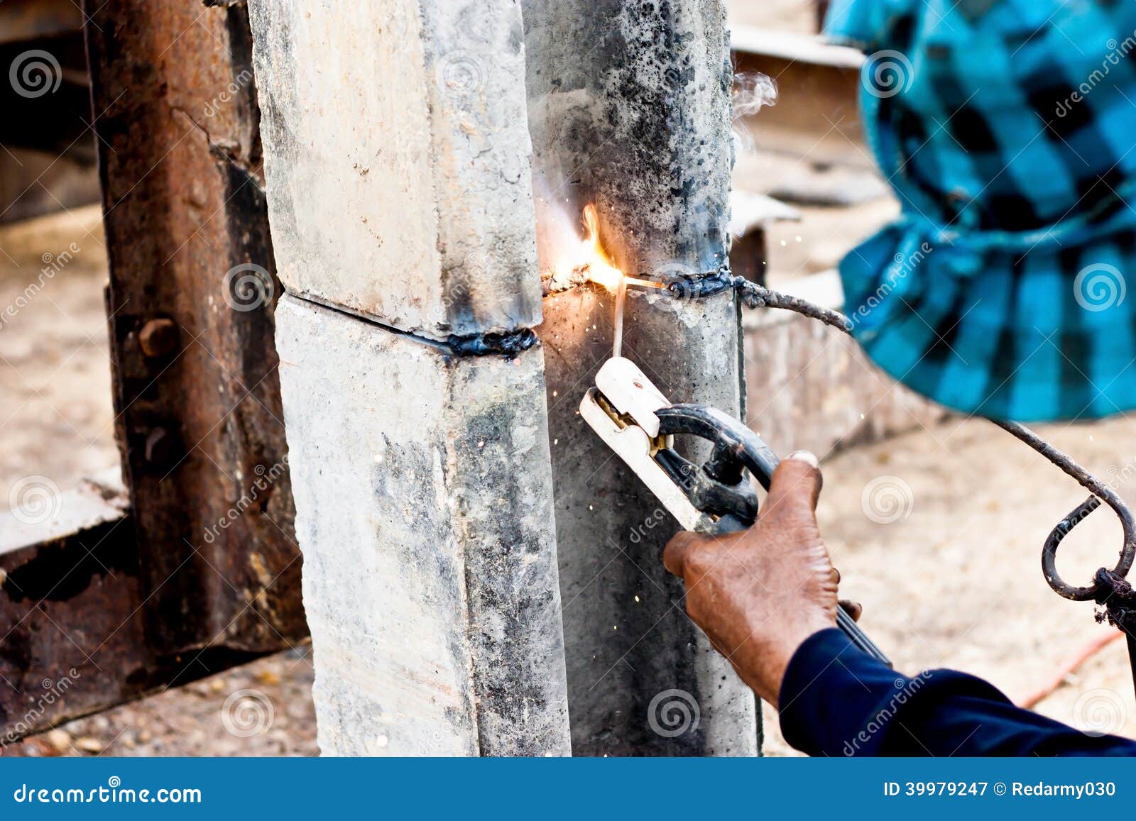 Labor Welding Pile Concrete Stock Image - Image of production ...