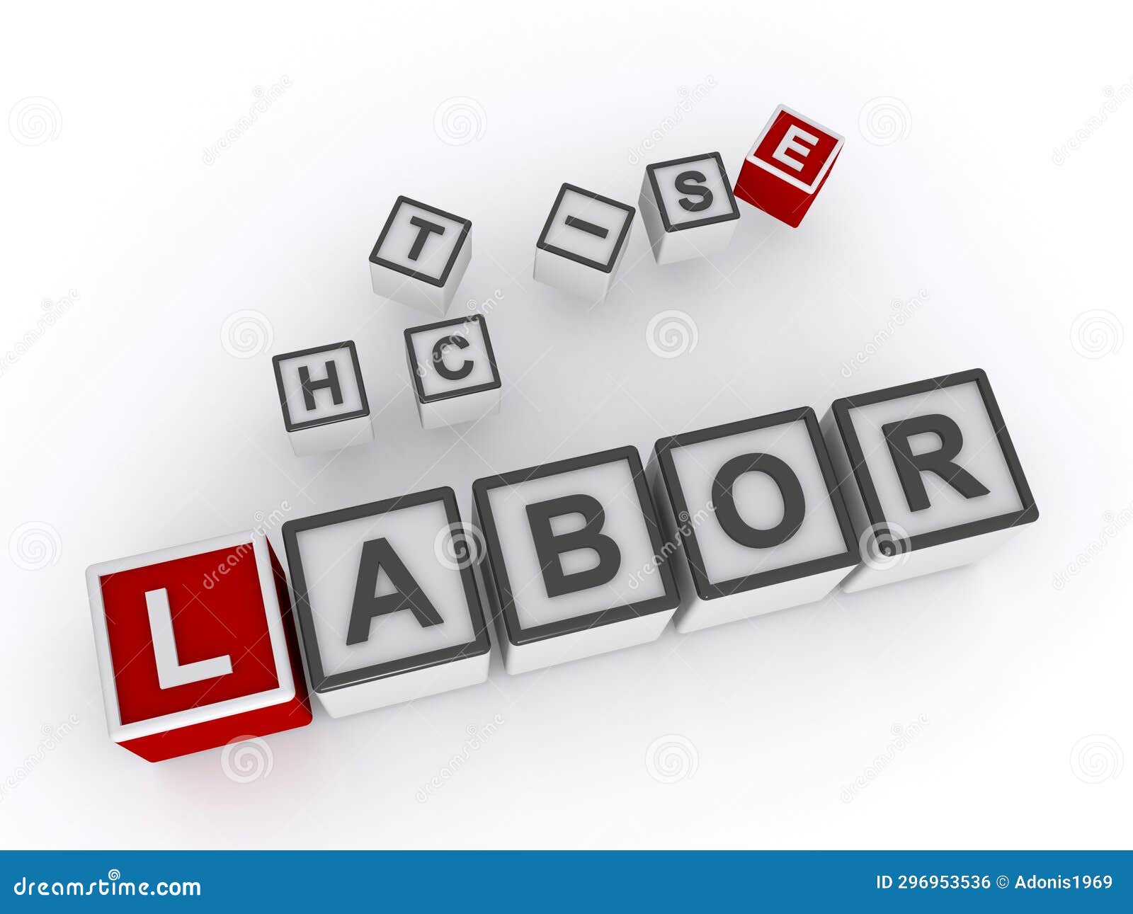 Labor word block on white stock illustration. Illustration of block ...