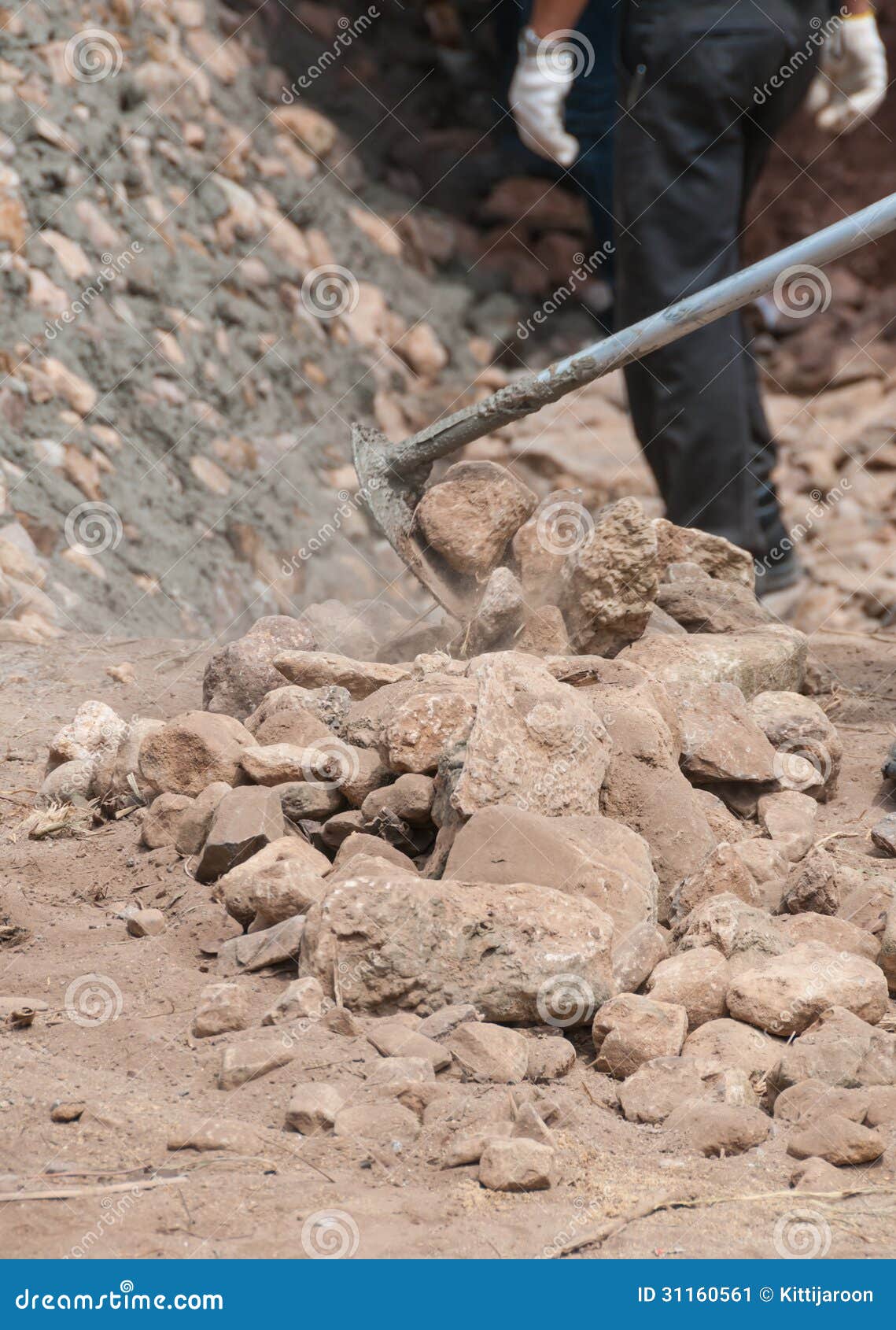 Labor Work with Spade for Construction Stock Image - Image of hold ...