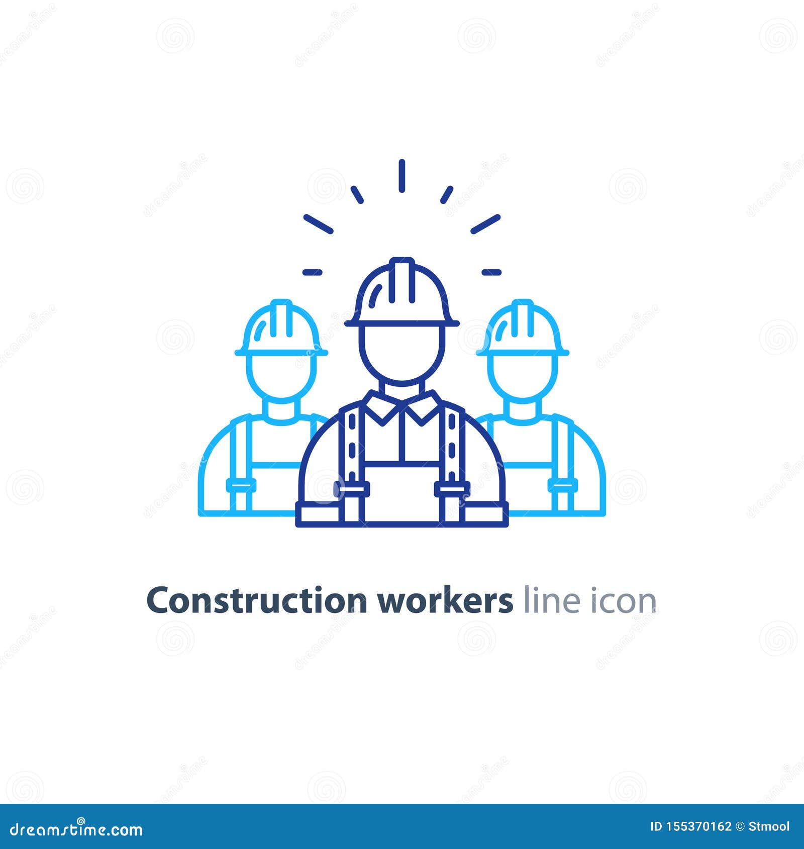 Labor Workforce, Construction Workers Group in Helmet, Three Builders ...