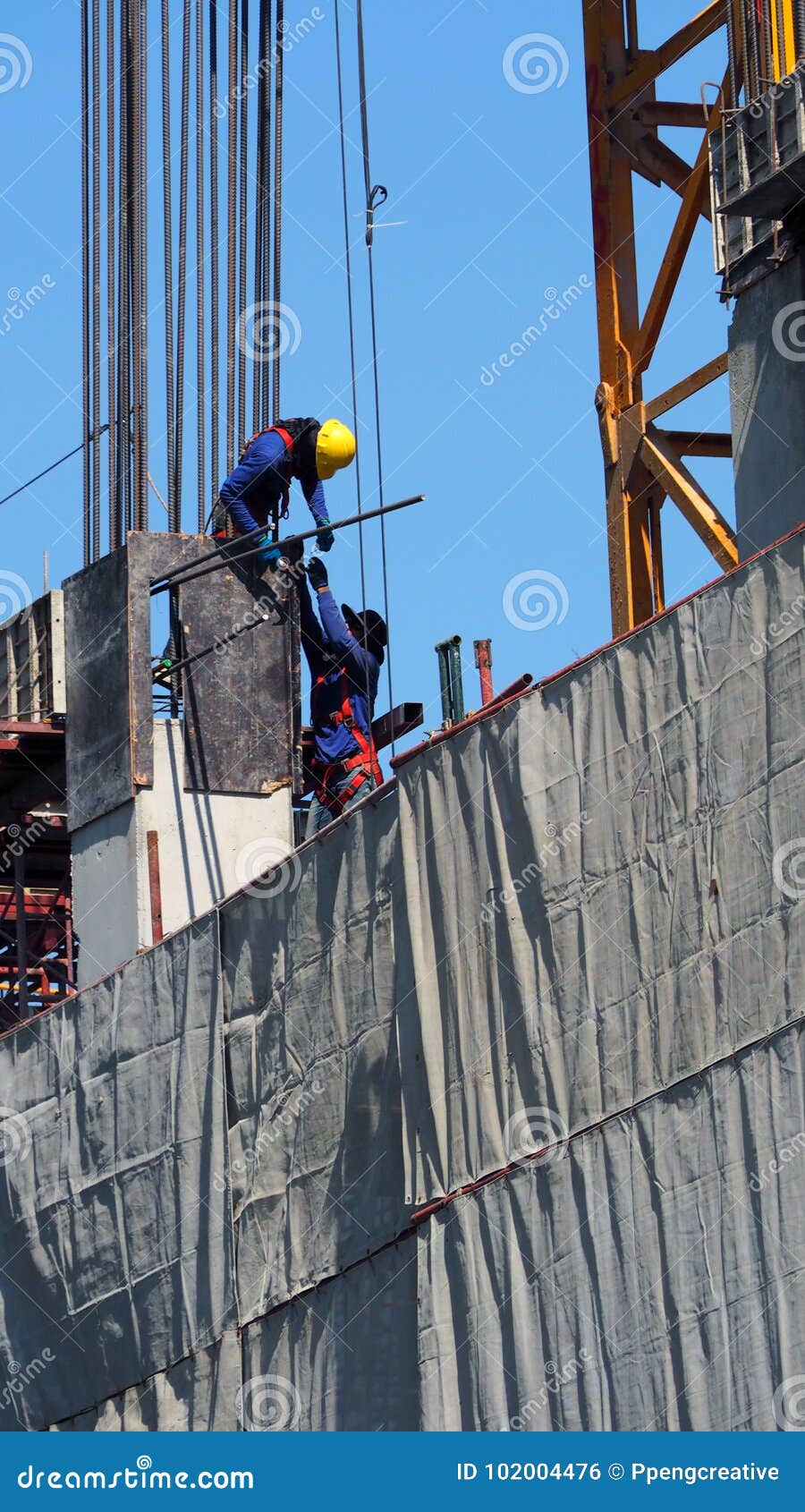 Labor Working on Construction Site. Stock Photo - Image of industrial ...