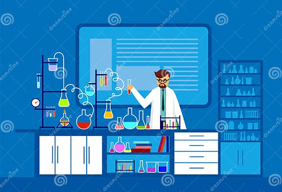 Laborant Scientist Working at Science Lab Stock Vector - Illustration ...