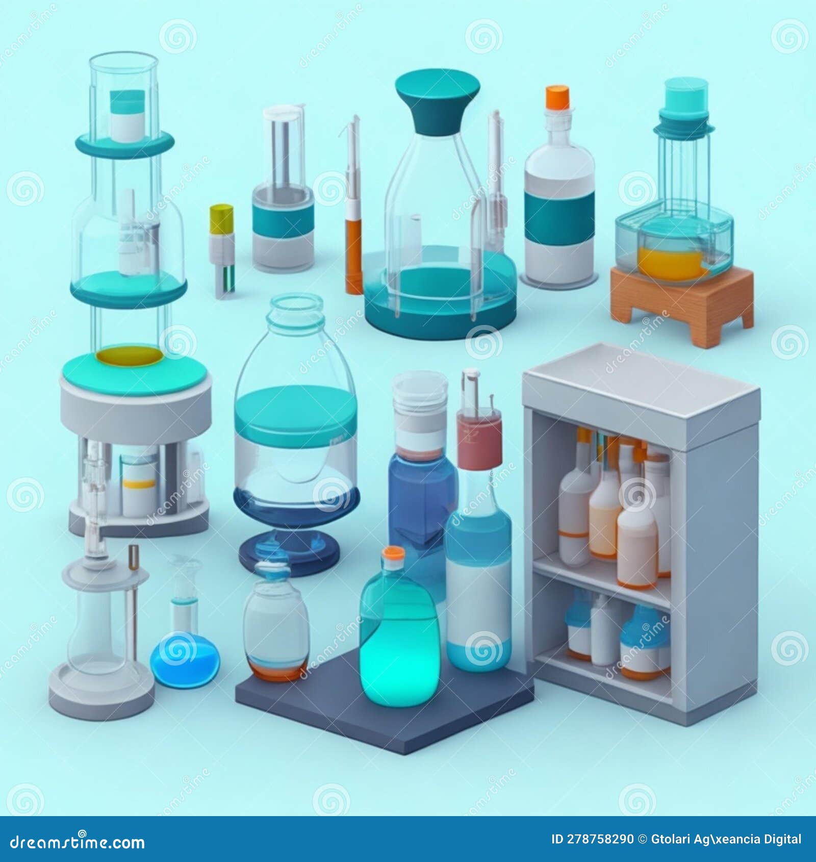 Laboratory Tools for Analysis. Test Tubes. Stock Illustration ...