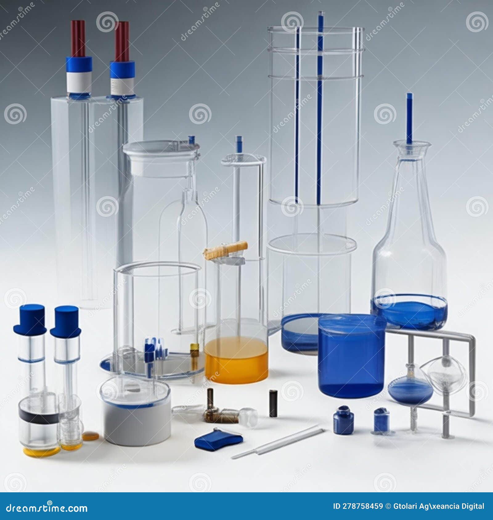Laboratory Tools for Analysis. Test Tubes. Stock Illustration ...