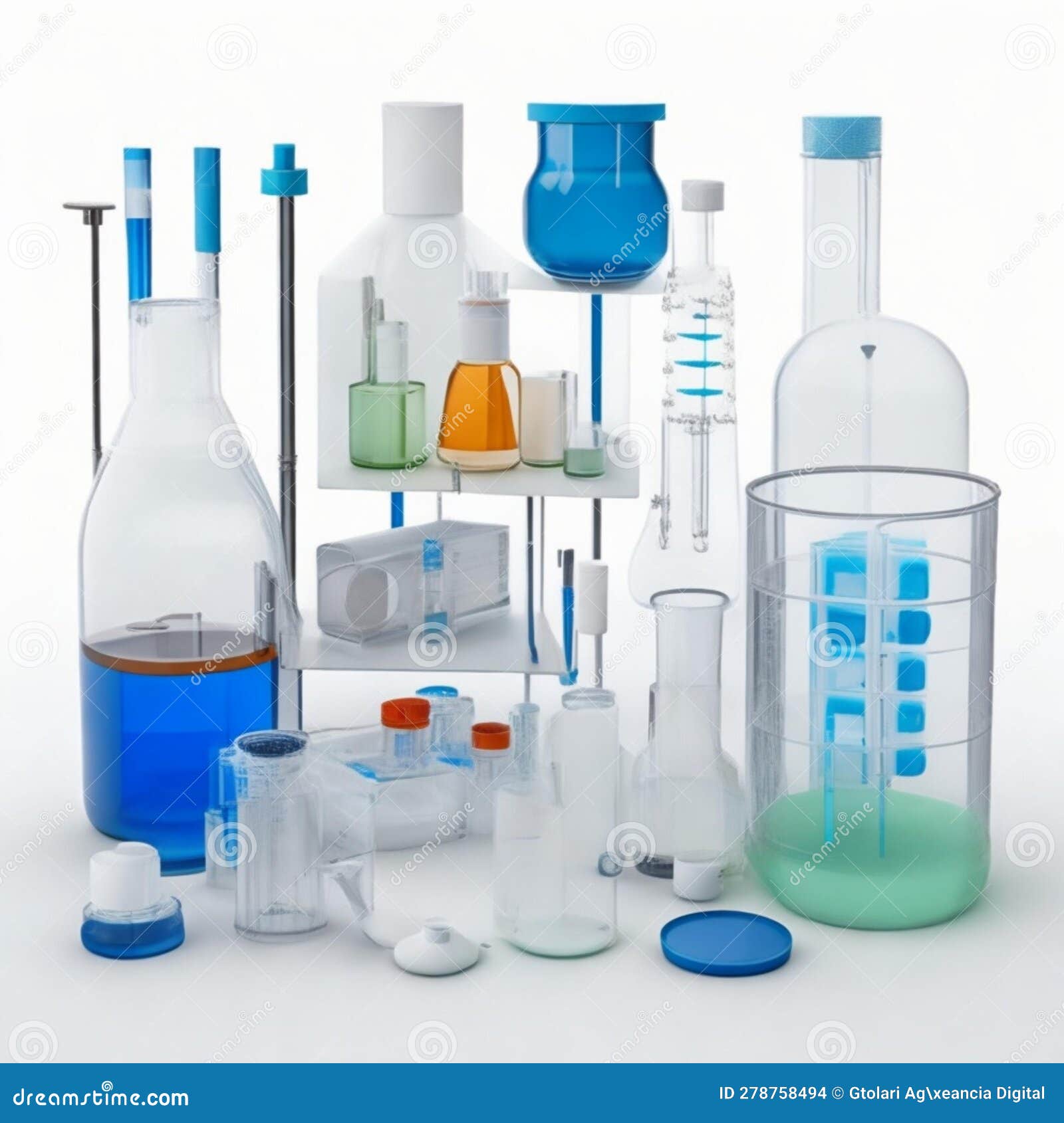 Laboratory Tools for Analysis. Test Tubes. Stock Illustration ...