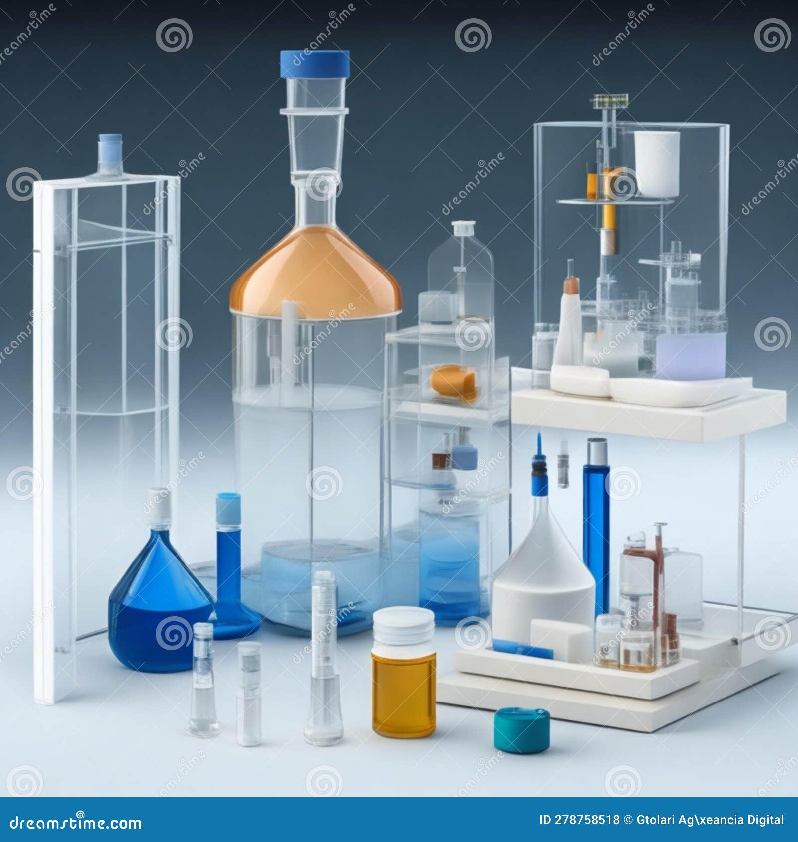 Laboratory Tools for Analysis. Test Tubes. Stock Illustration ...