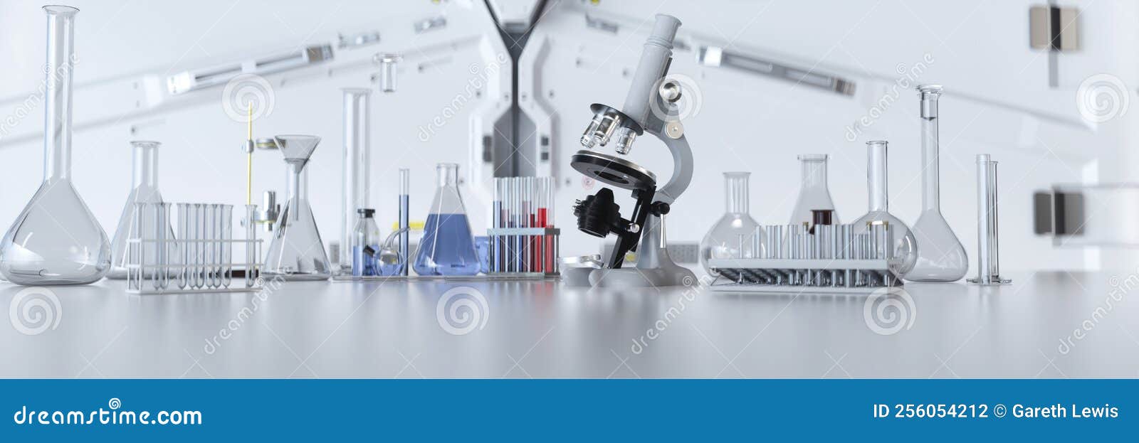 Laboratoire Moderne Avec Tubes D'essai Rendu 3d Illustration Stock ...