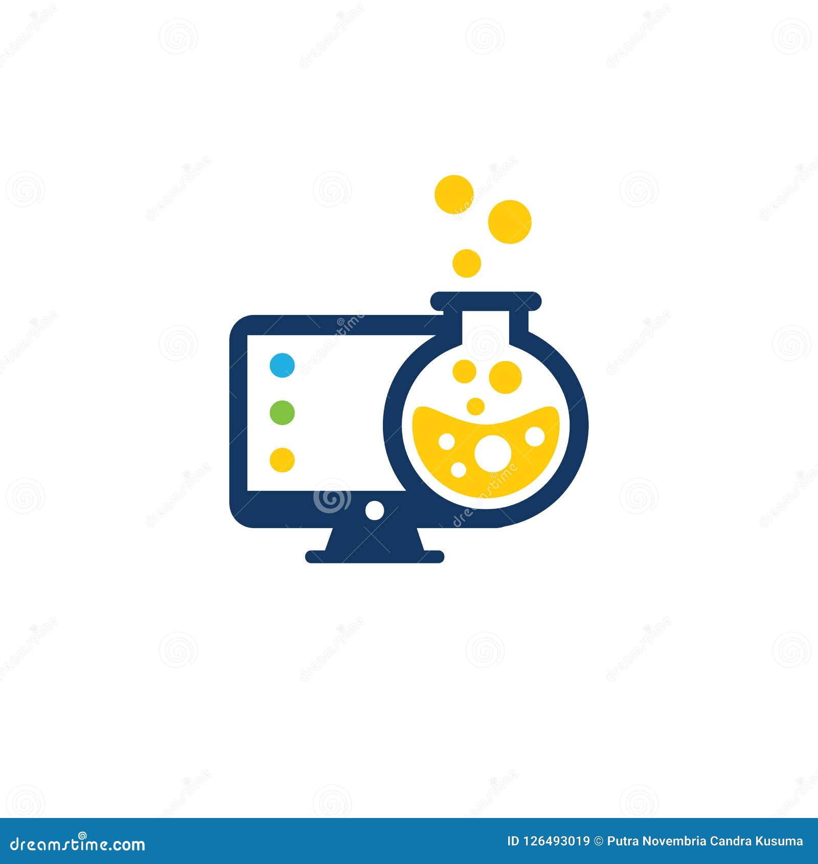 Laboratorio Logo Icon Design Del Computer Illustrazione Vettoriale ...