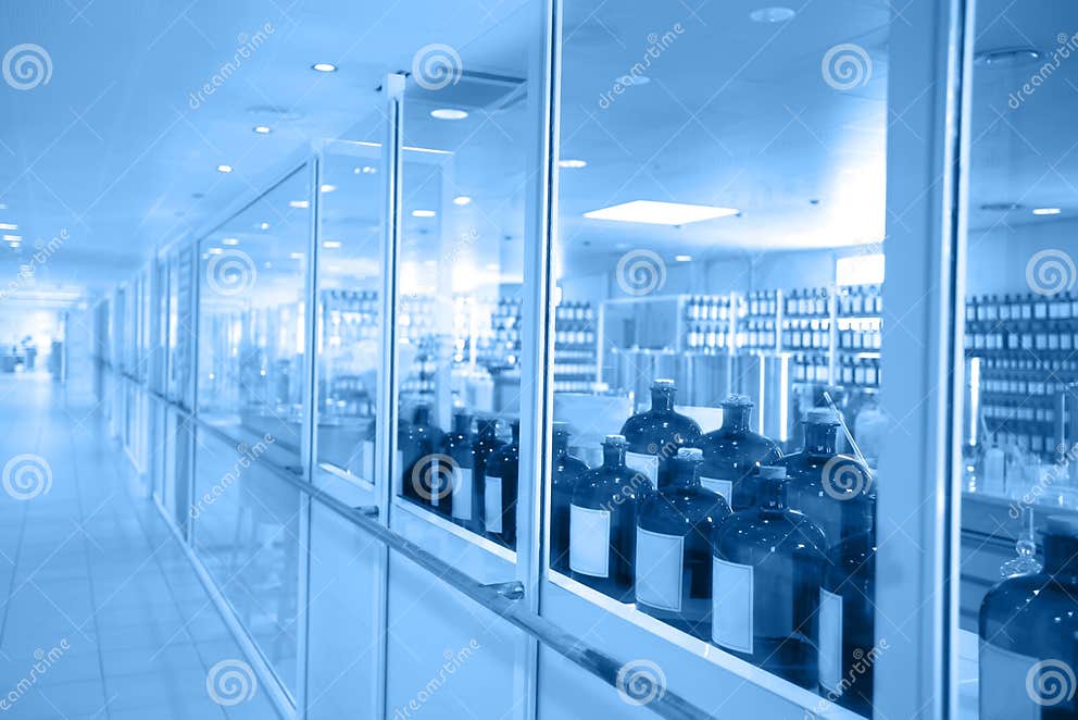 A View To a Chemical Laboratory through Glass Windows Stock Image ...