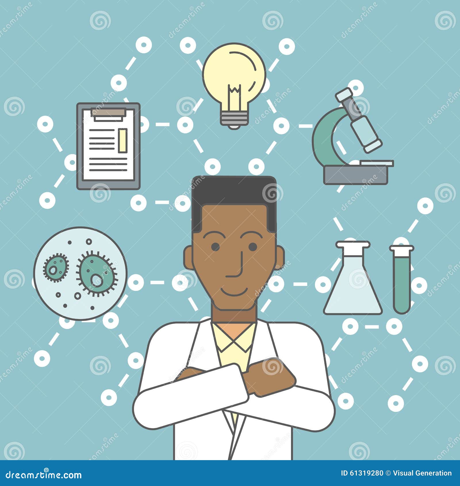 Laboratory assistant stock vector. Illustration of concept - 61319280