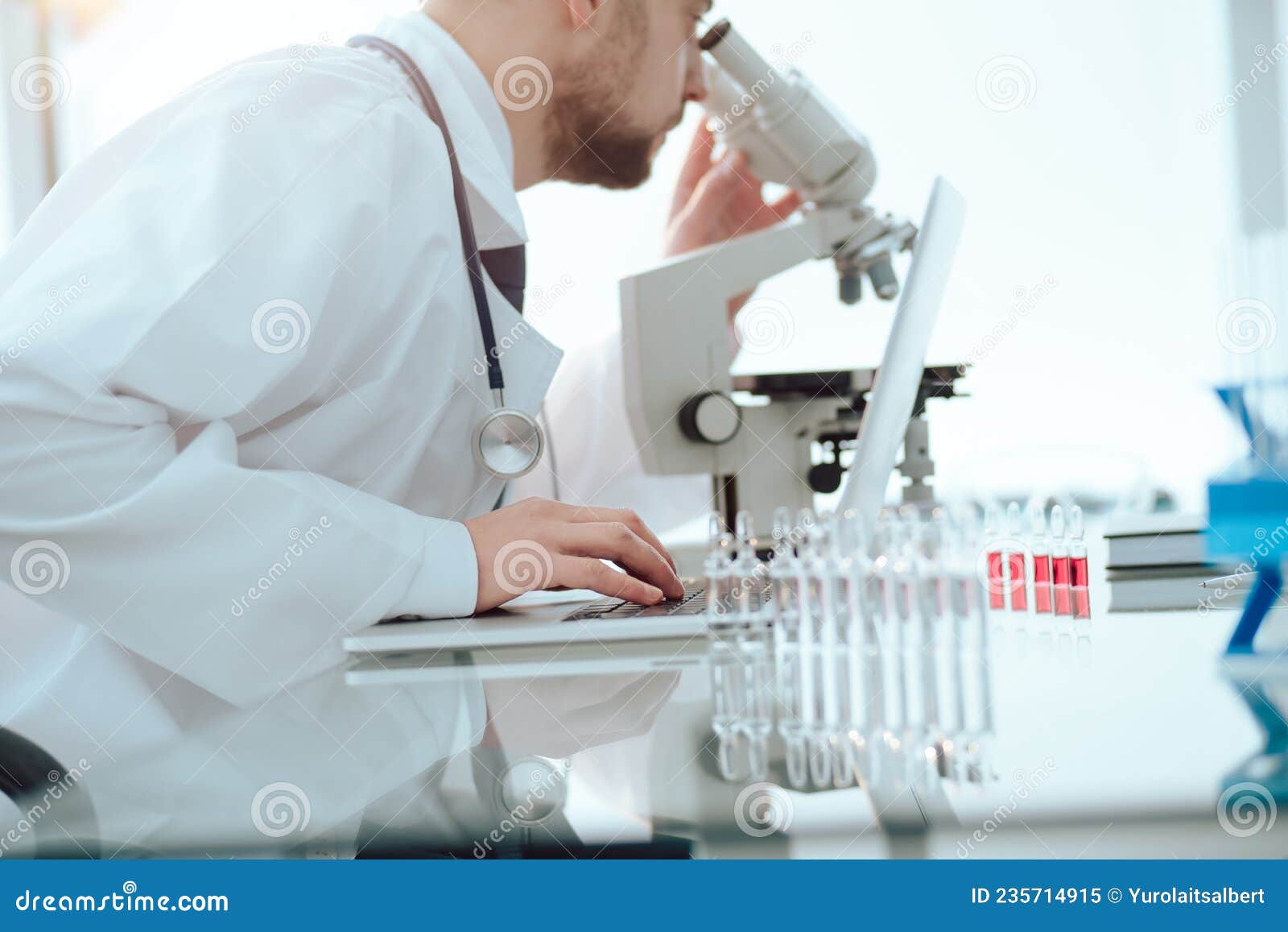 Laboratory Assistant Conducts Testing in the Laboratory. Stock Image ...