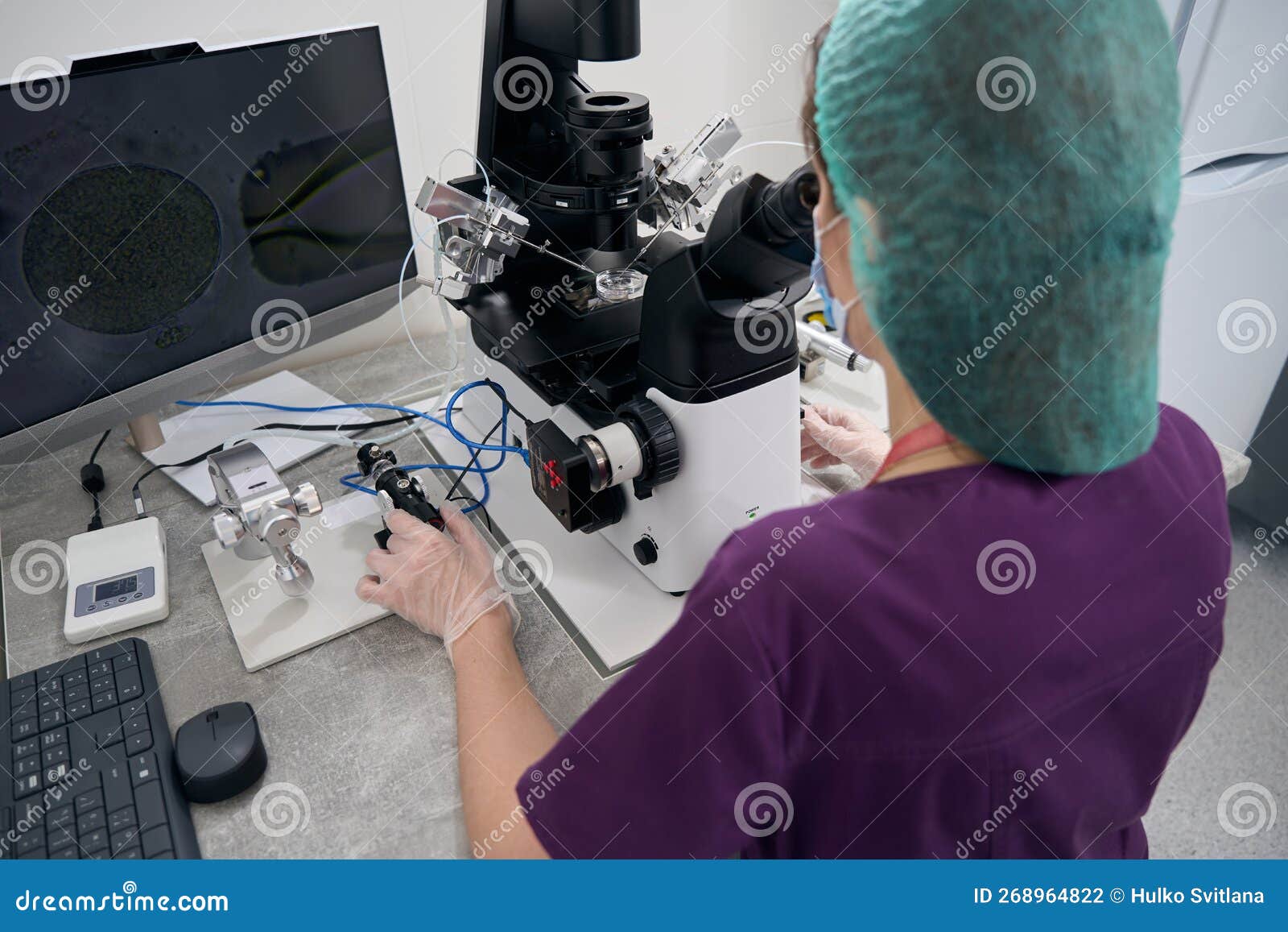 Laboratory Assistant in a Modern Laboratory Works on Special Equipment ...