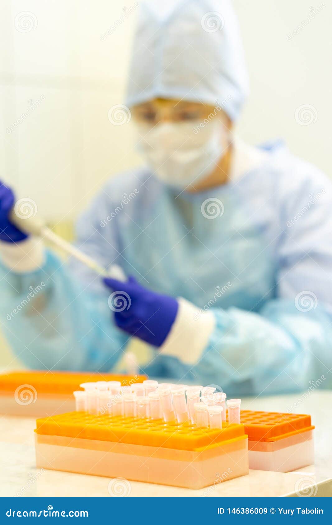 Laboratory Assistant with a Pipette in His Hands for Blood Testing ...