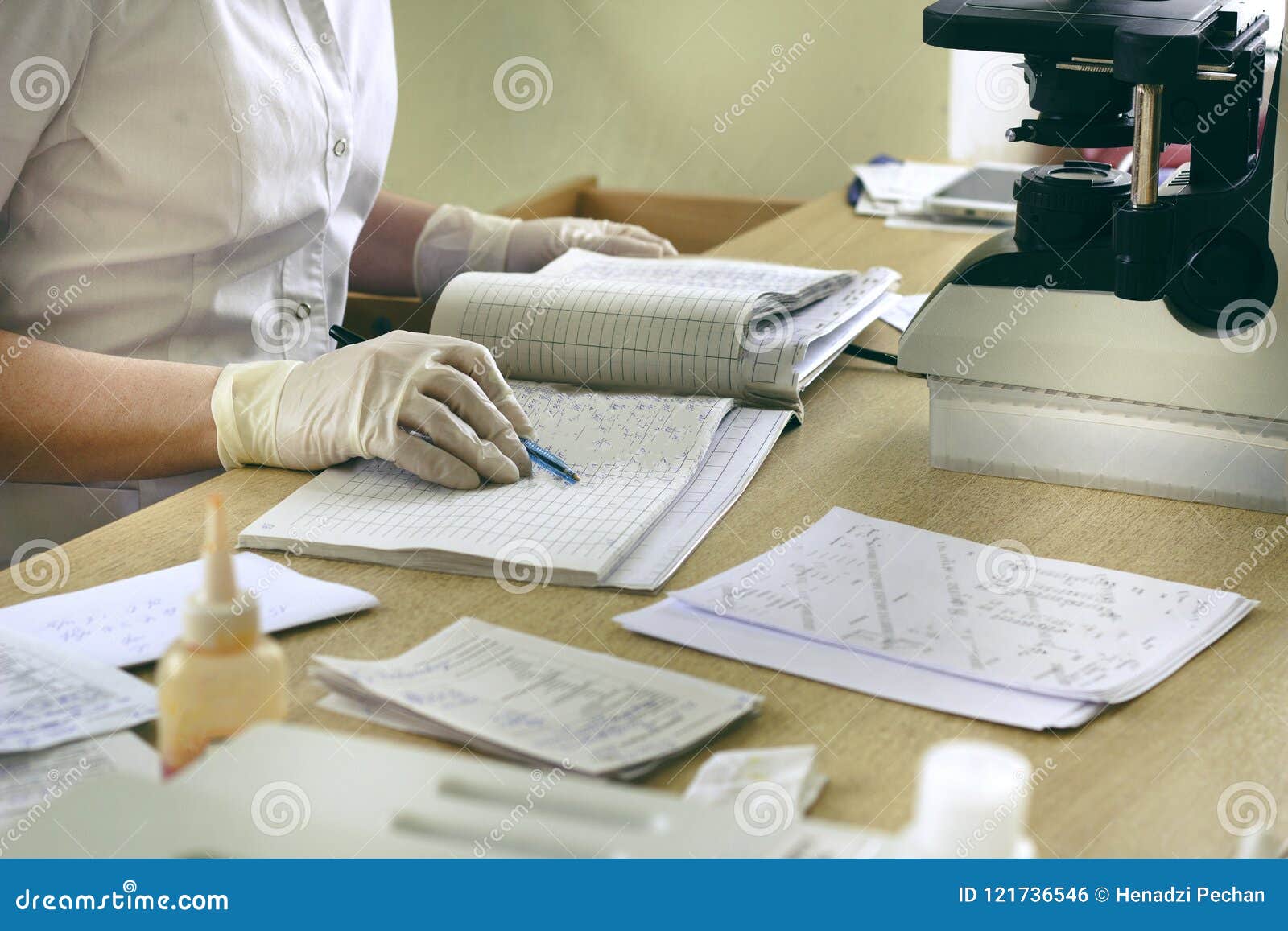 The Laboratory Assistant Records the Results of the Tests in the Log ...