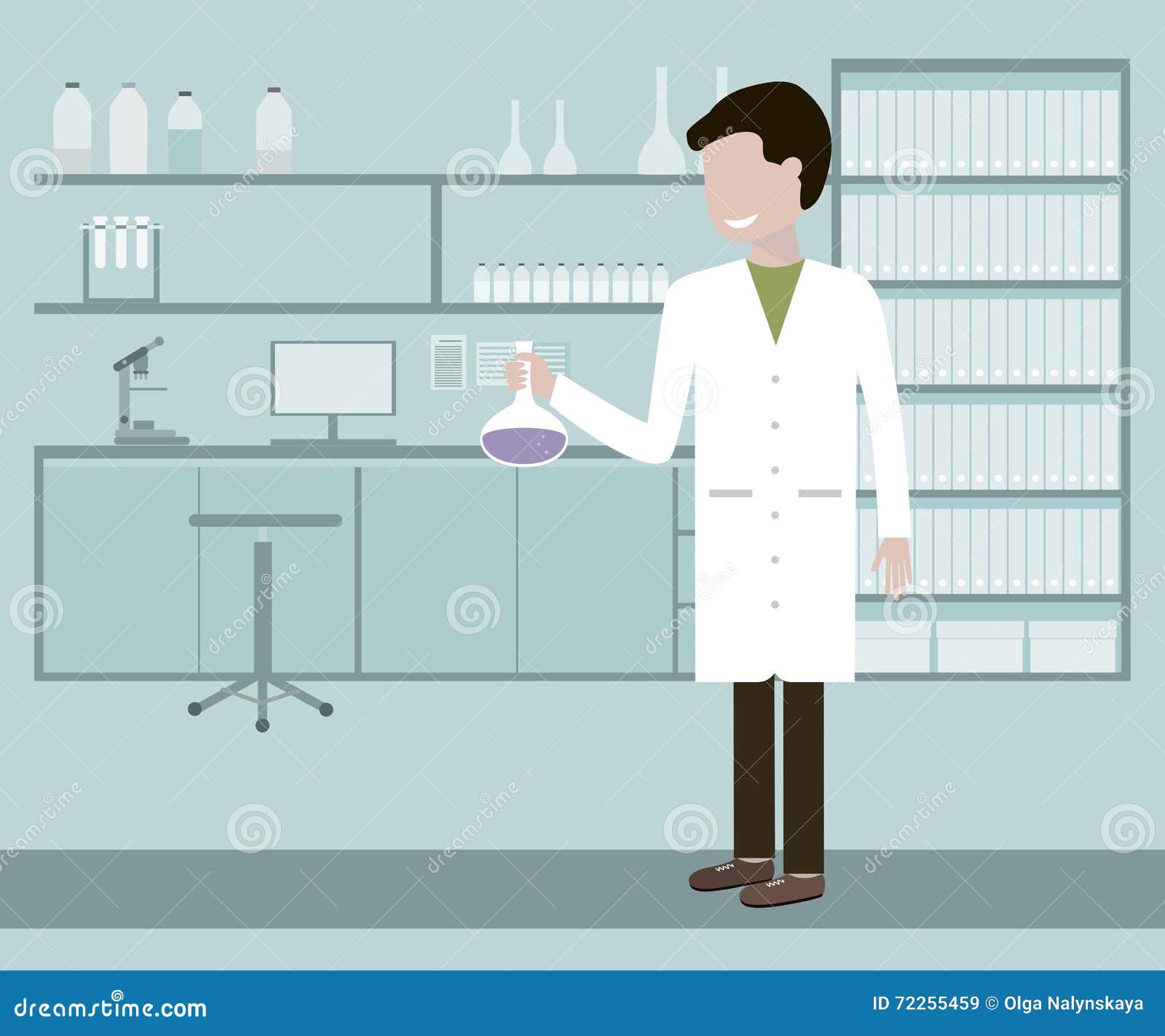 Laboratory Assistant or Scientist Stock Vector - Illustration of learn ...