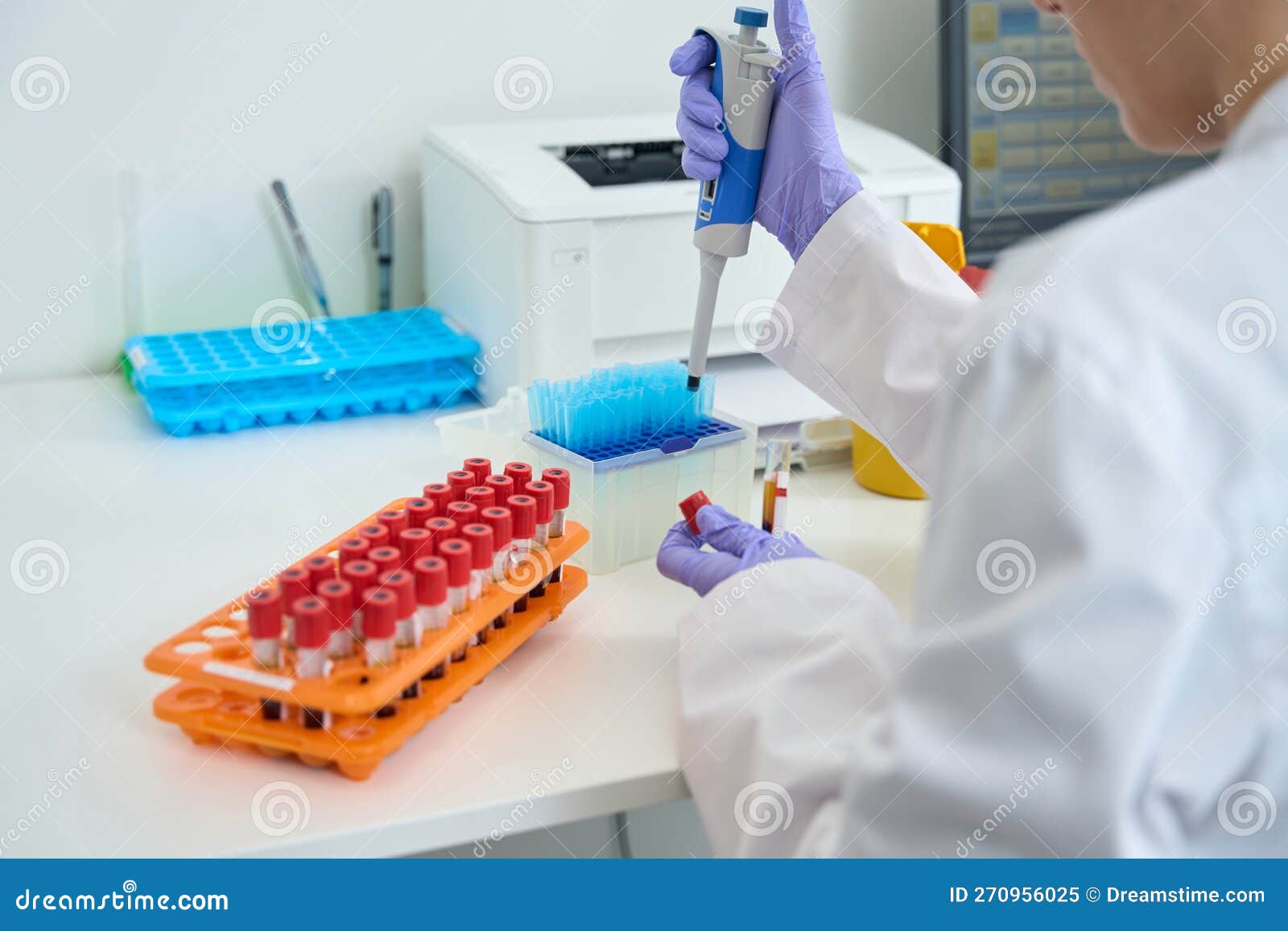 Laboratory Assistant T in Overallswork in the Testing Unit Stock Image ...