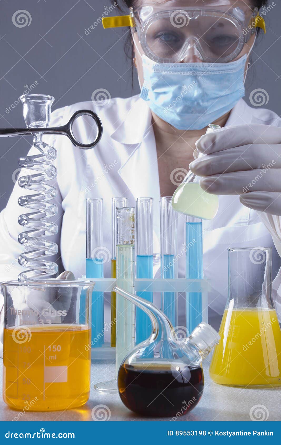 Laboratory Assistant at Work Stock Photo - Image of substance, medicine ...