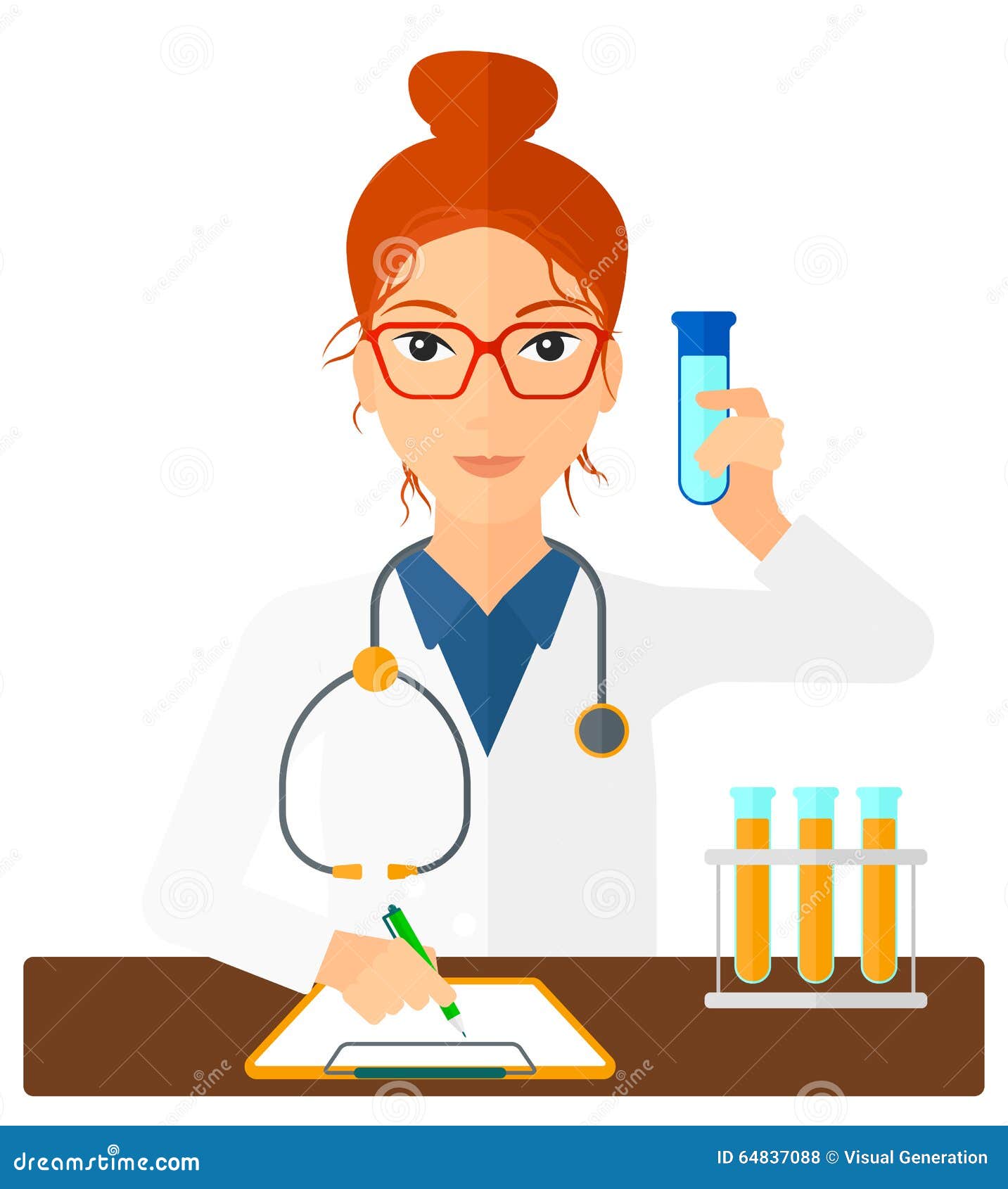 Laboratory Assistant Working Stock Vector - Illustration of laboratory ...