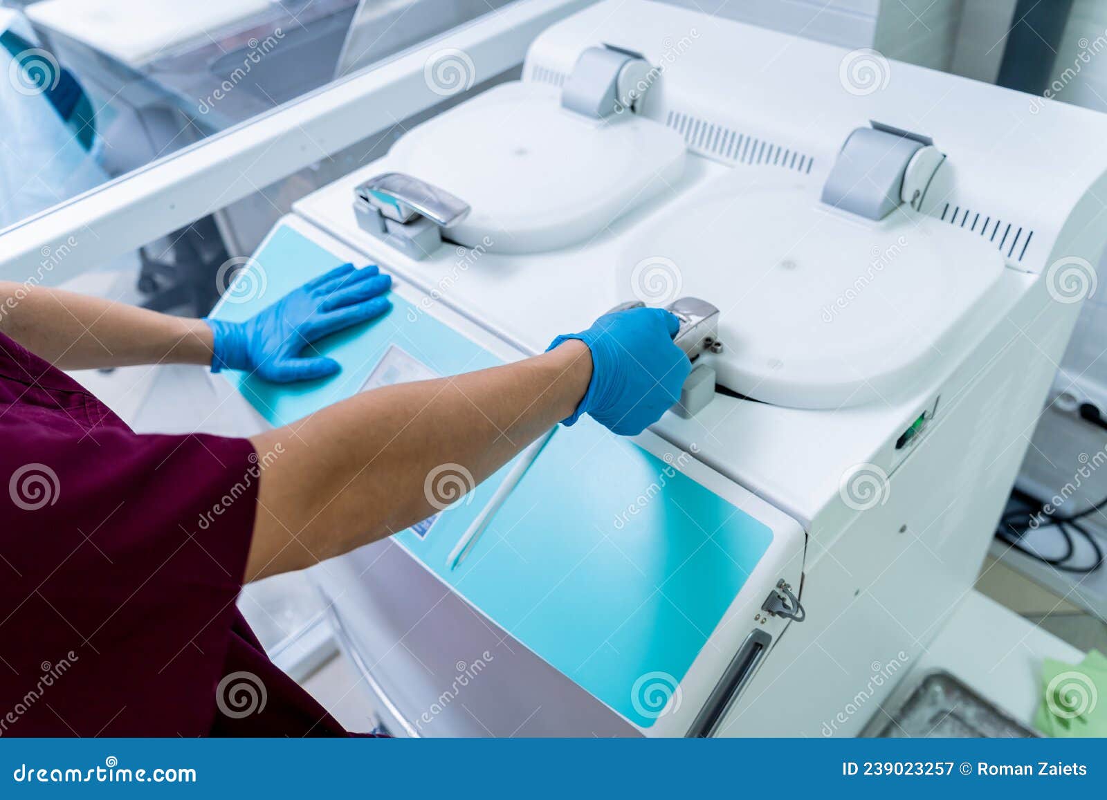 Laboratory Assistant Works with Microwave Hybrid Tissue Processor at ...