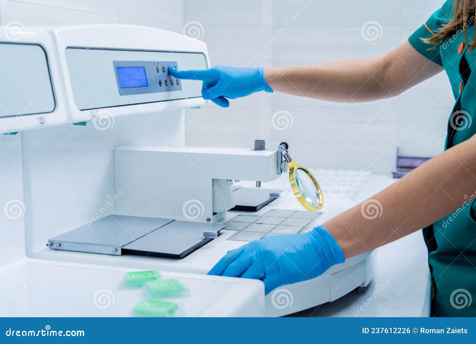 Laboratory Assistant Works at Paraffin Wax Dispenser Tissue Embedding ...